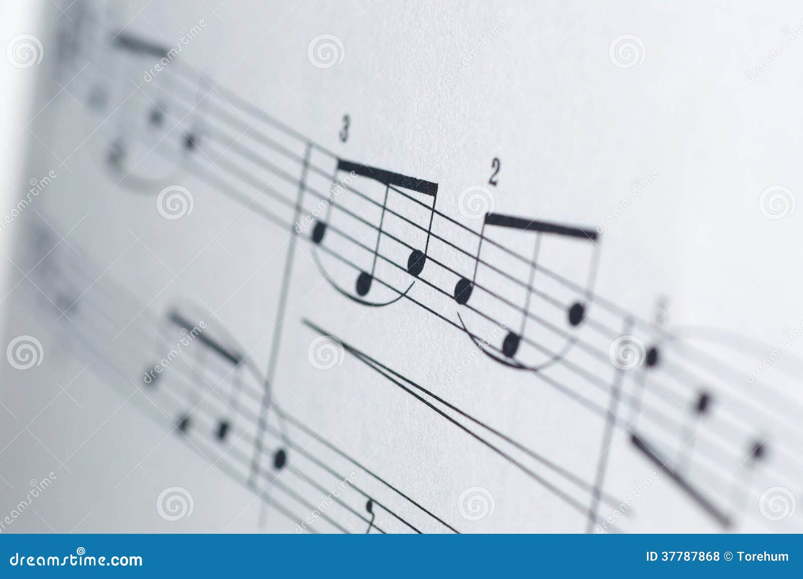 Music Notes on White Background Stock Illustration - Illustration of ...