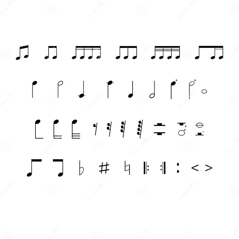 Music Notes on a White Background Vector Illustration Stock Vector ...