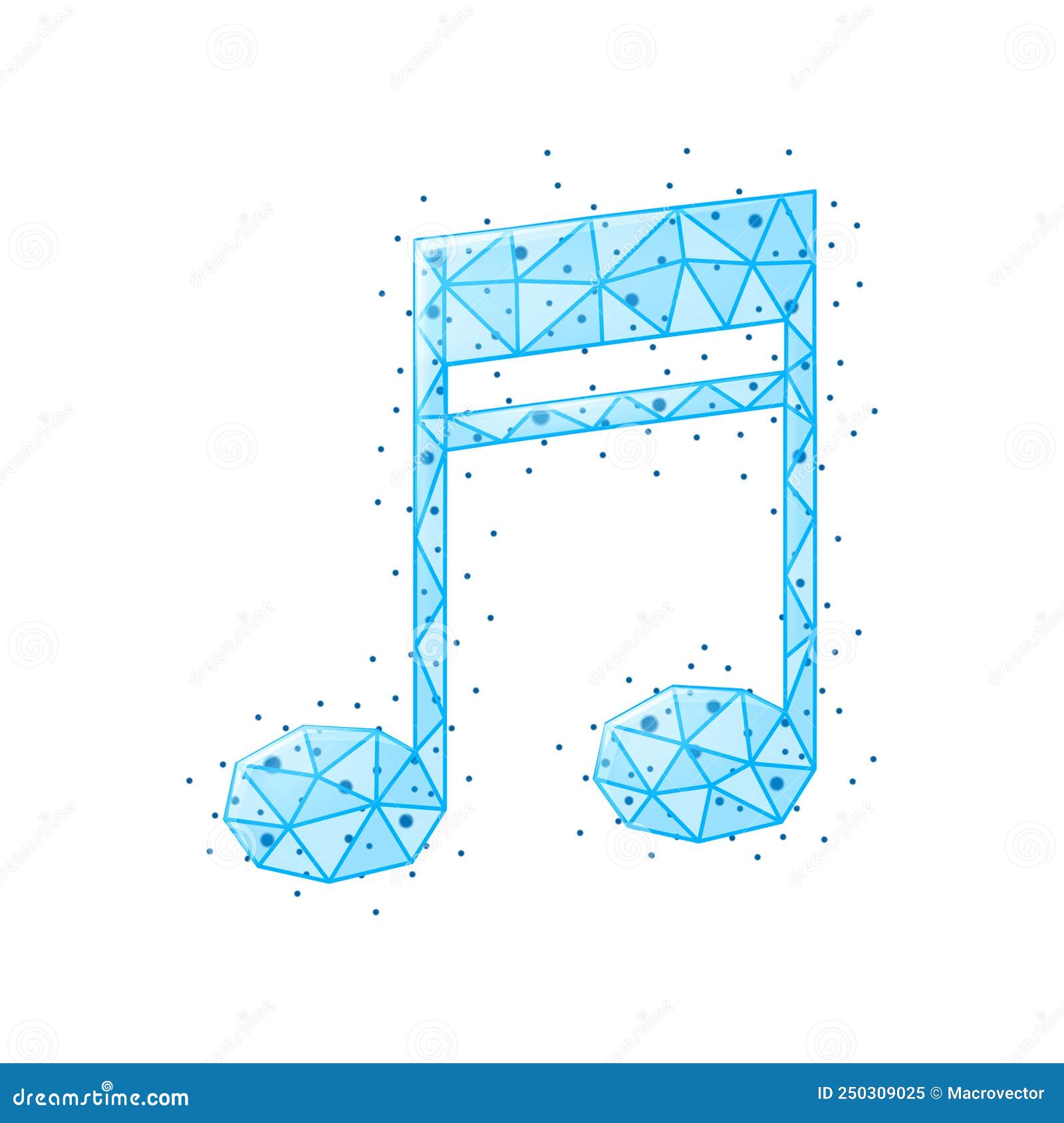 Music Notes Wireframe Composition Stock Vector - Illustration of shine ...