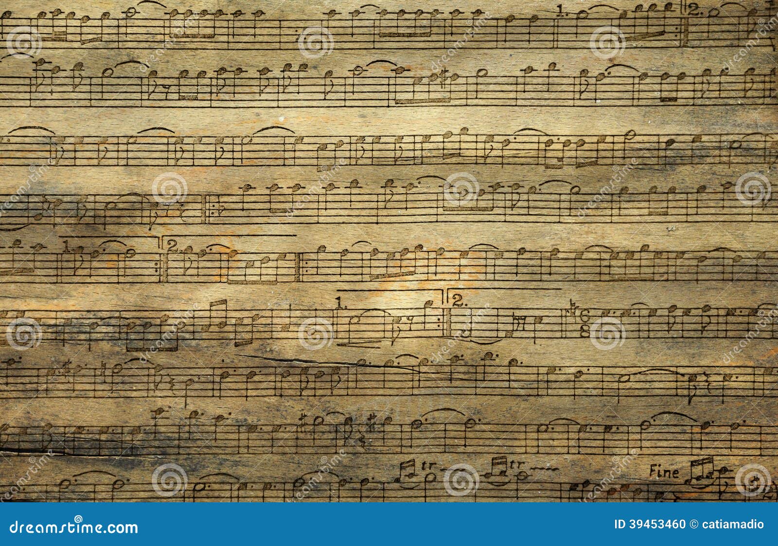 Music notes wooden texture stock photo. Image of aged - 39453460