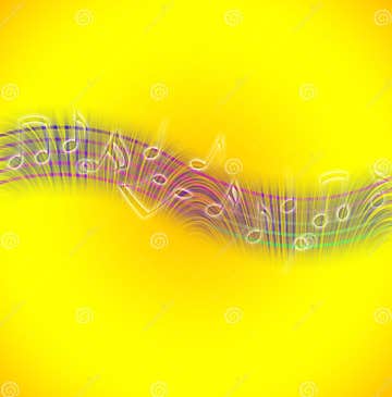 Music Notes on Yellow stock illustration. Illustration of musician ...