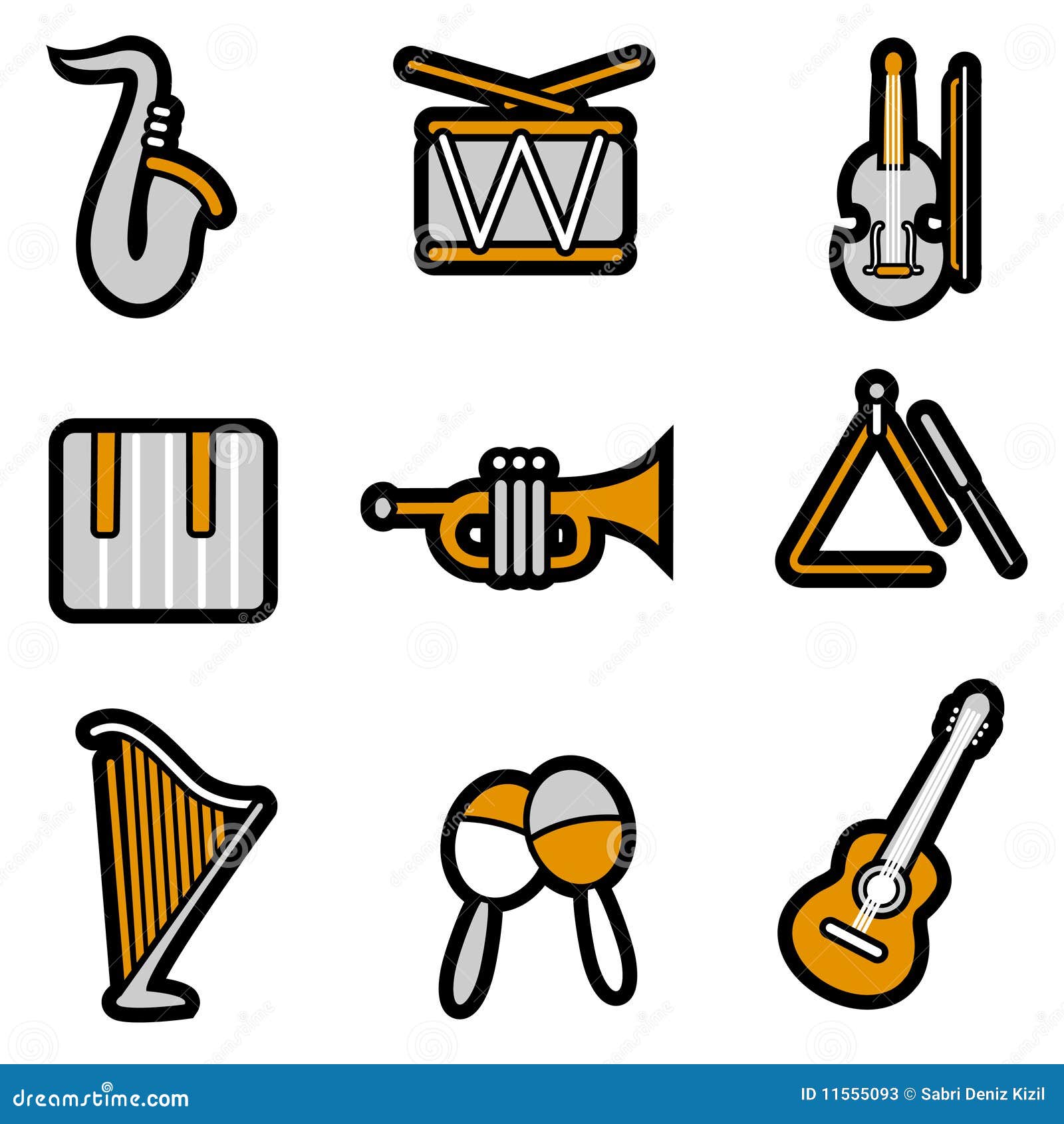 Music Object Icon Set Vector Stock Vector - Illustration of volume ...