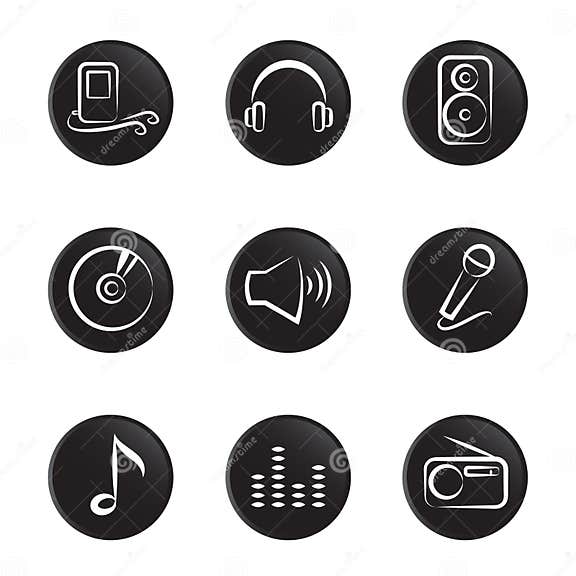 Music object set stock vector. Illustration of sound - 10856293