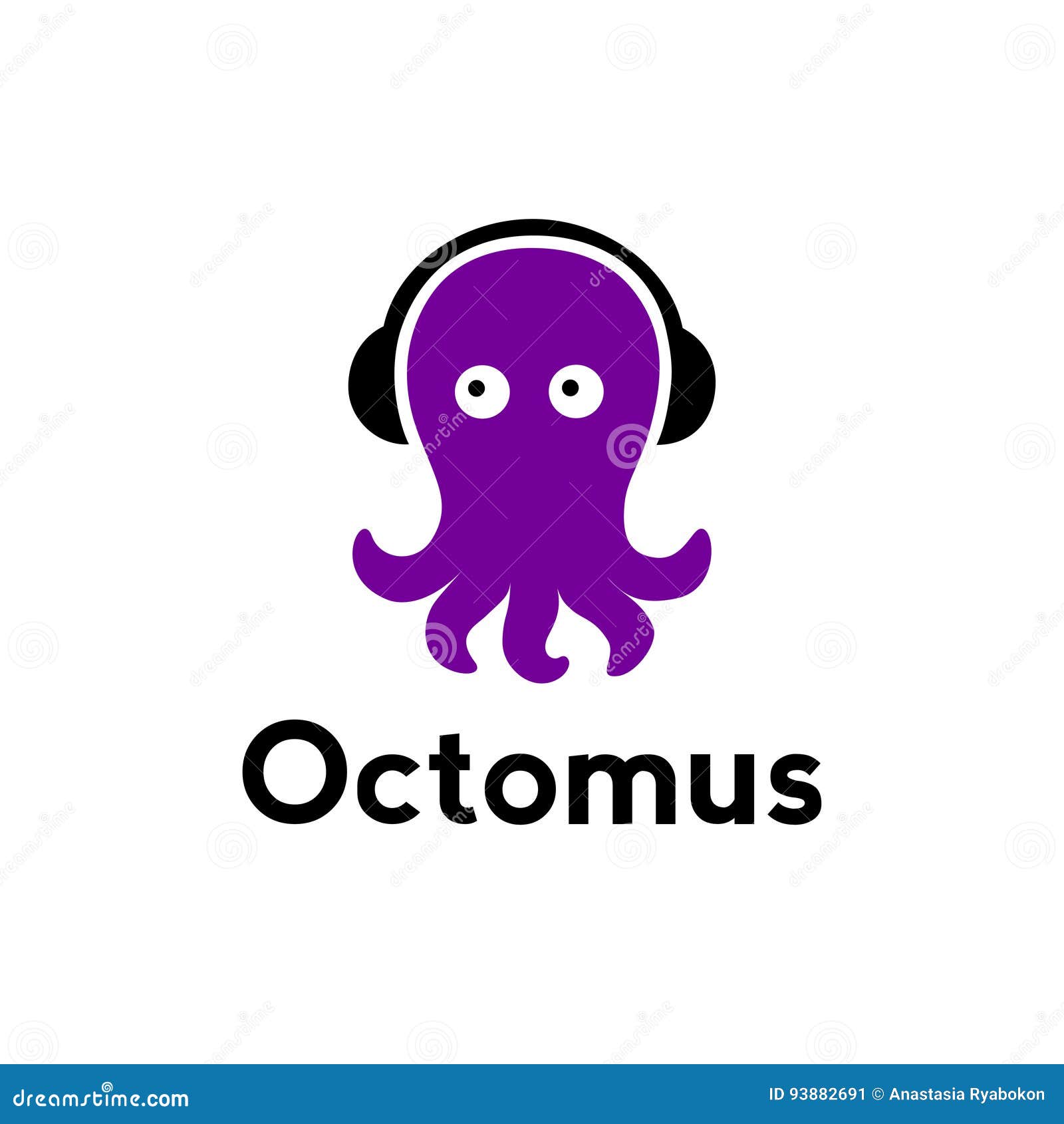 Music octopus logo stock vector. Illustration of music - 93882691
