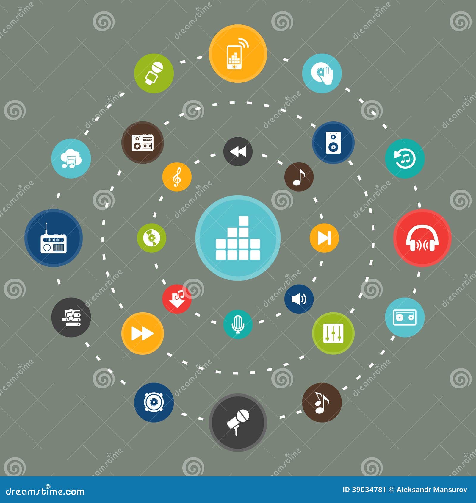 Music in an orbit stock vector. Illustration of song - 39034781