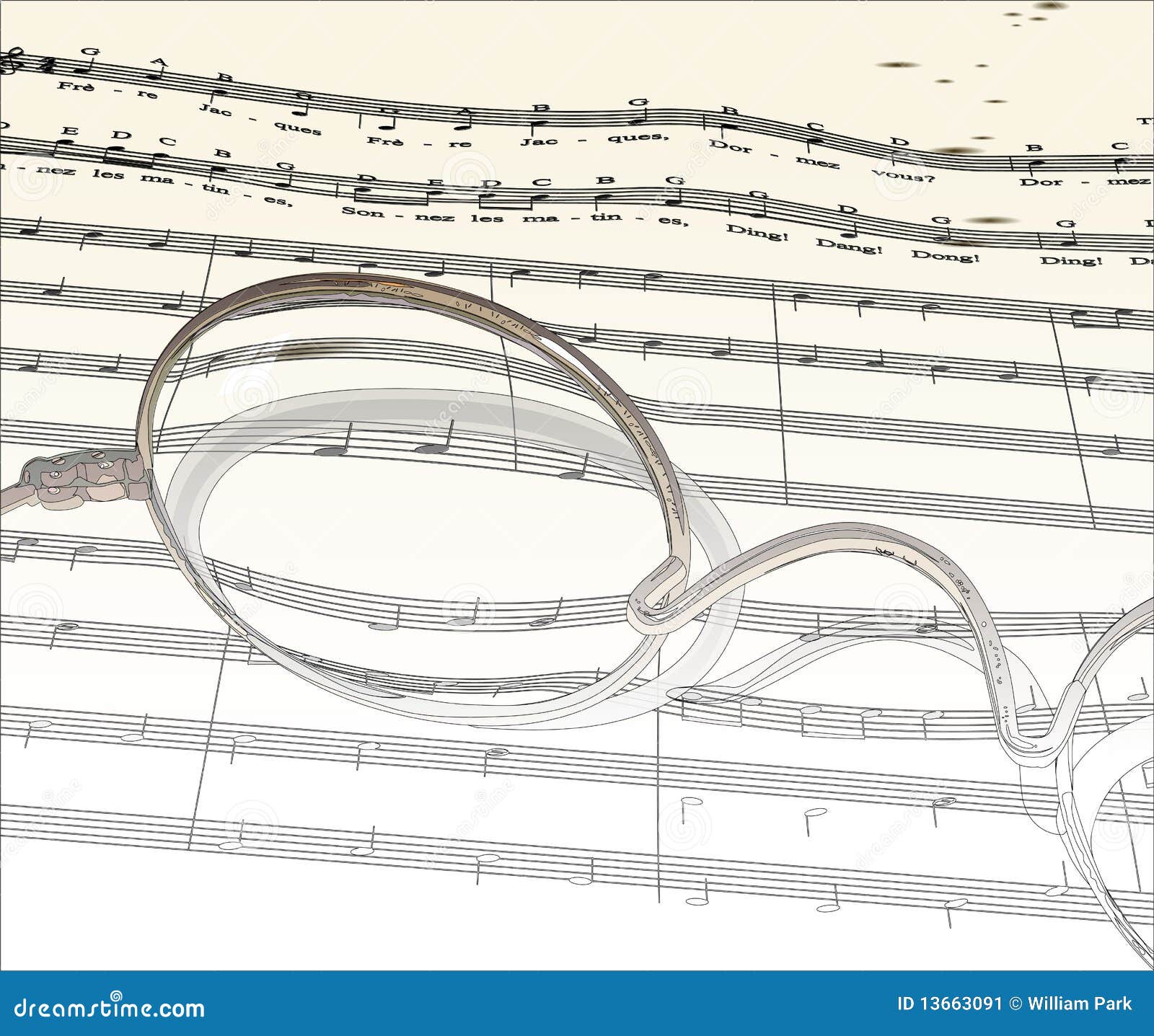 Music_outline stock illustration. Illustration of stained - 13663091