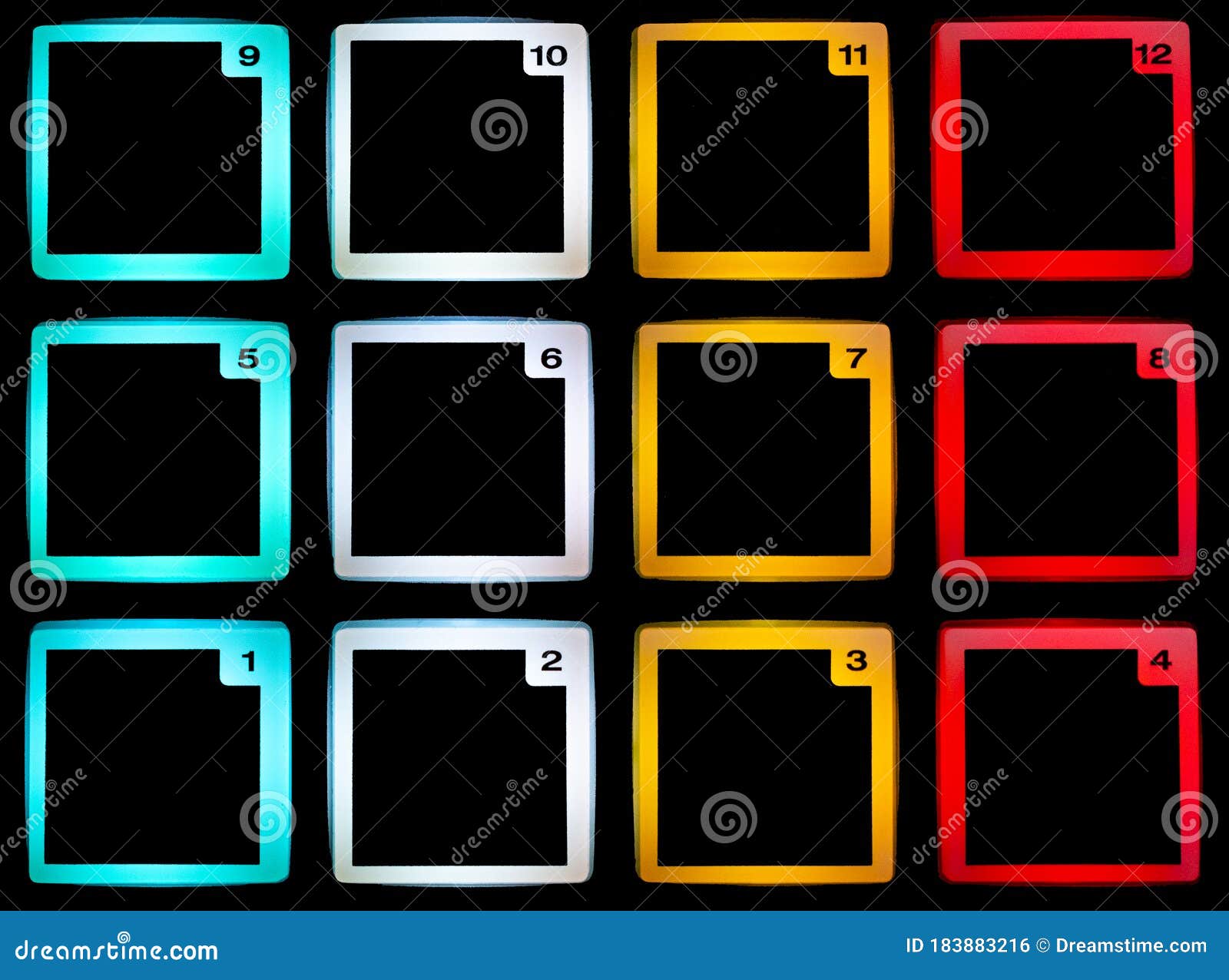 Twelve Pads for Make Some Music Stock Photo - Image of loudness, luxury ...