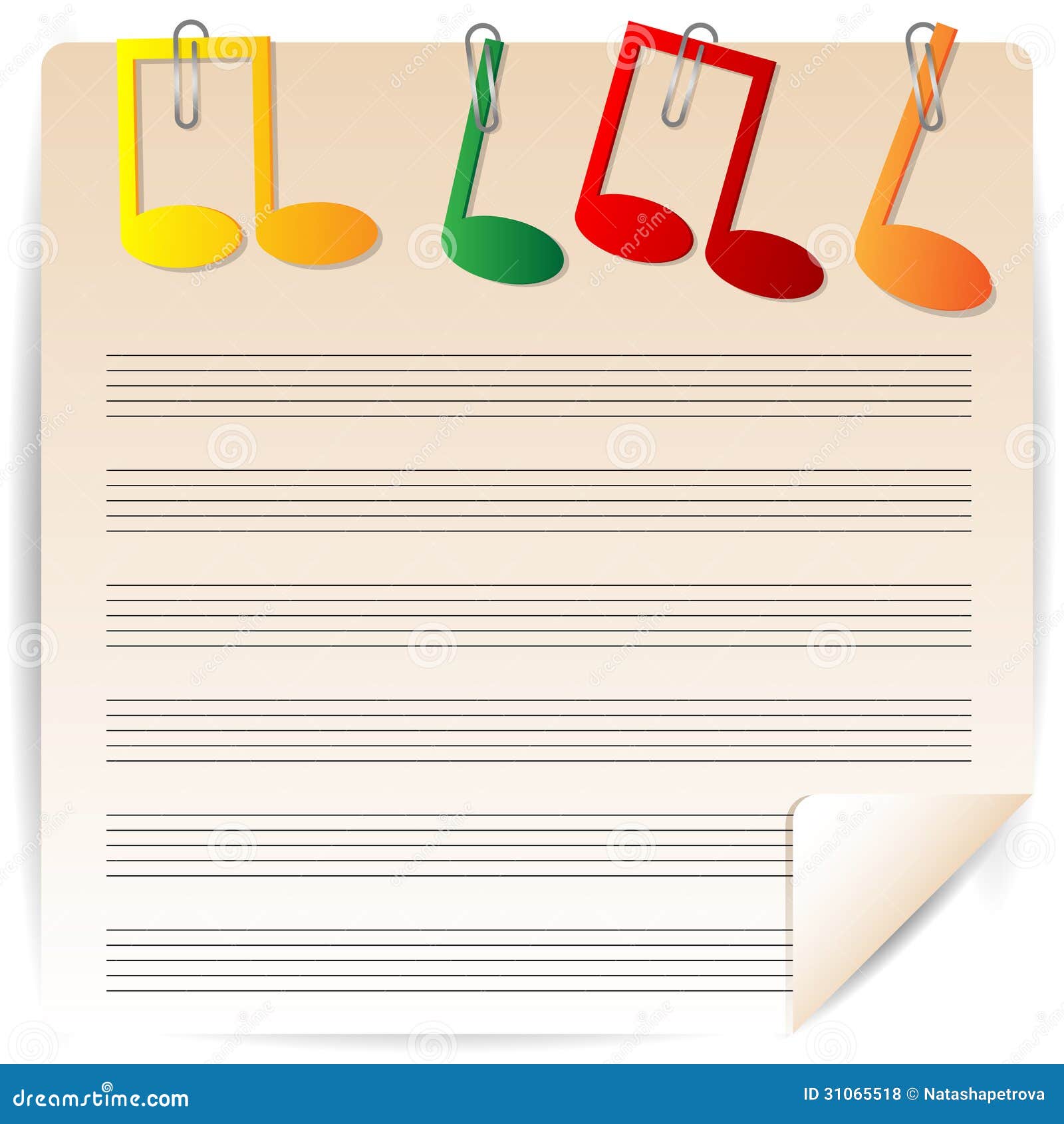 Music paper stock vector. Illustration of clip, school - 31065518