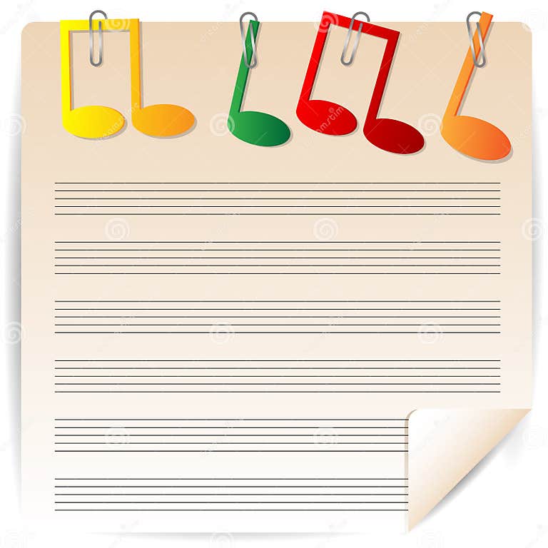 Music paper stock vector. Illustration of clip, school - 31065518