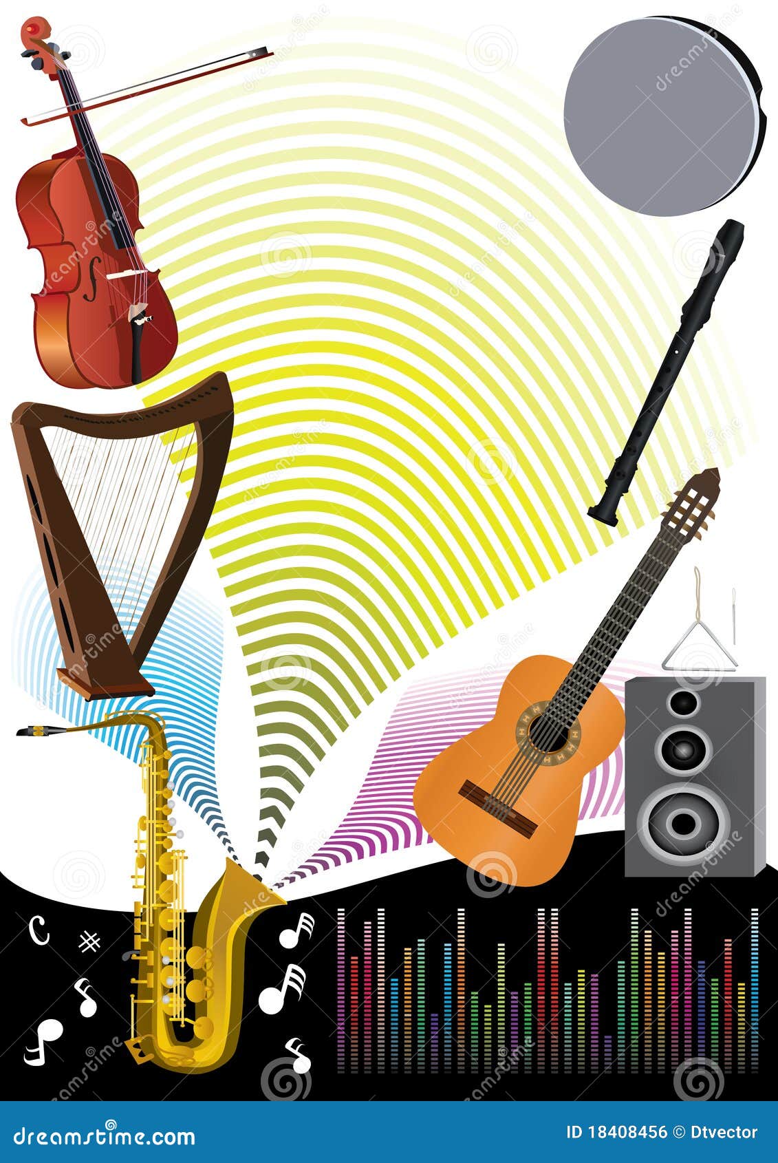 Musical Instruments Borders Stock Illustrations – 21 Musical ...