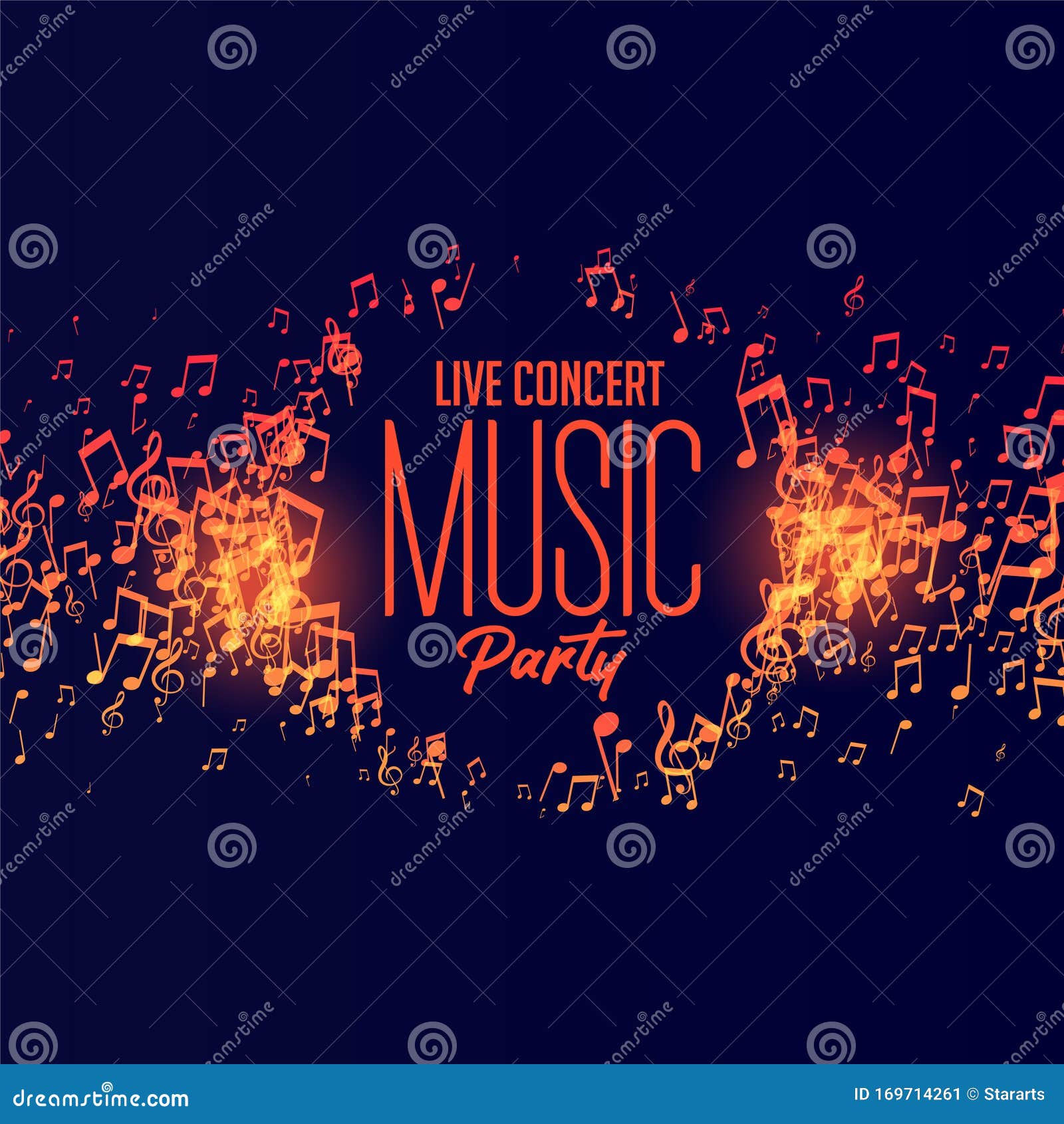 Music Party Live Concert Background Design Stock Vector - Illustration ...