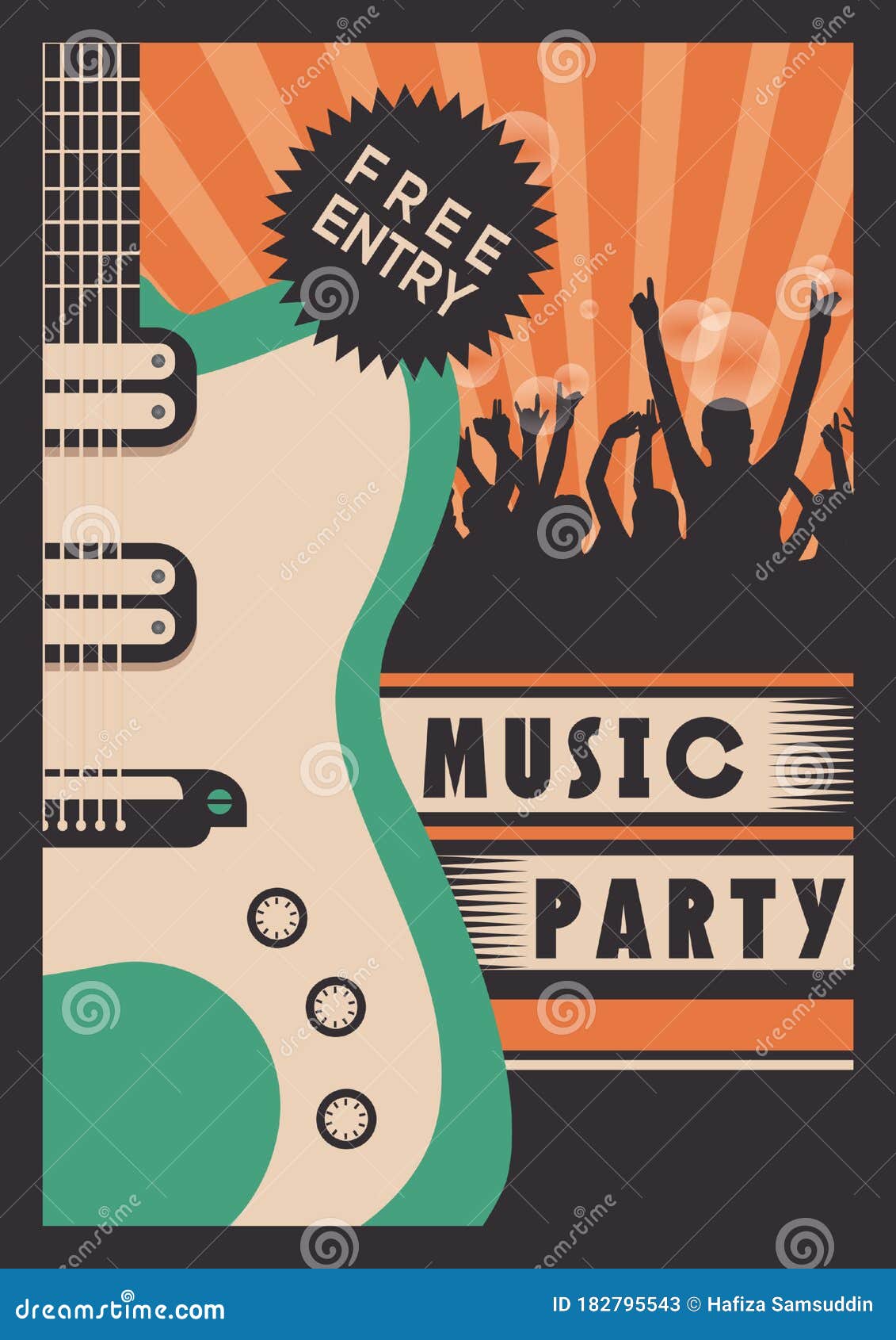 Music party poster design stock vector. Illustration of instruments ...
