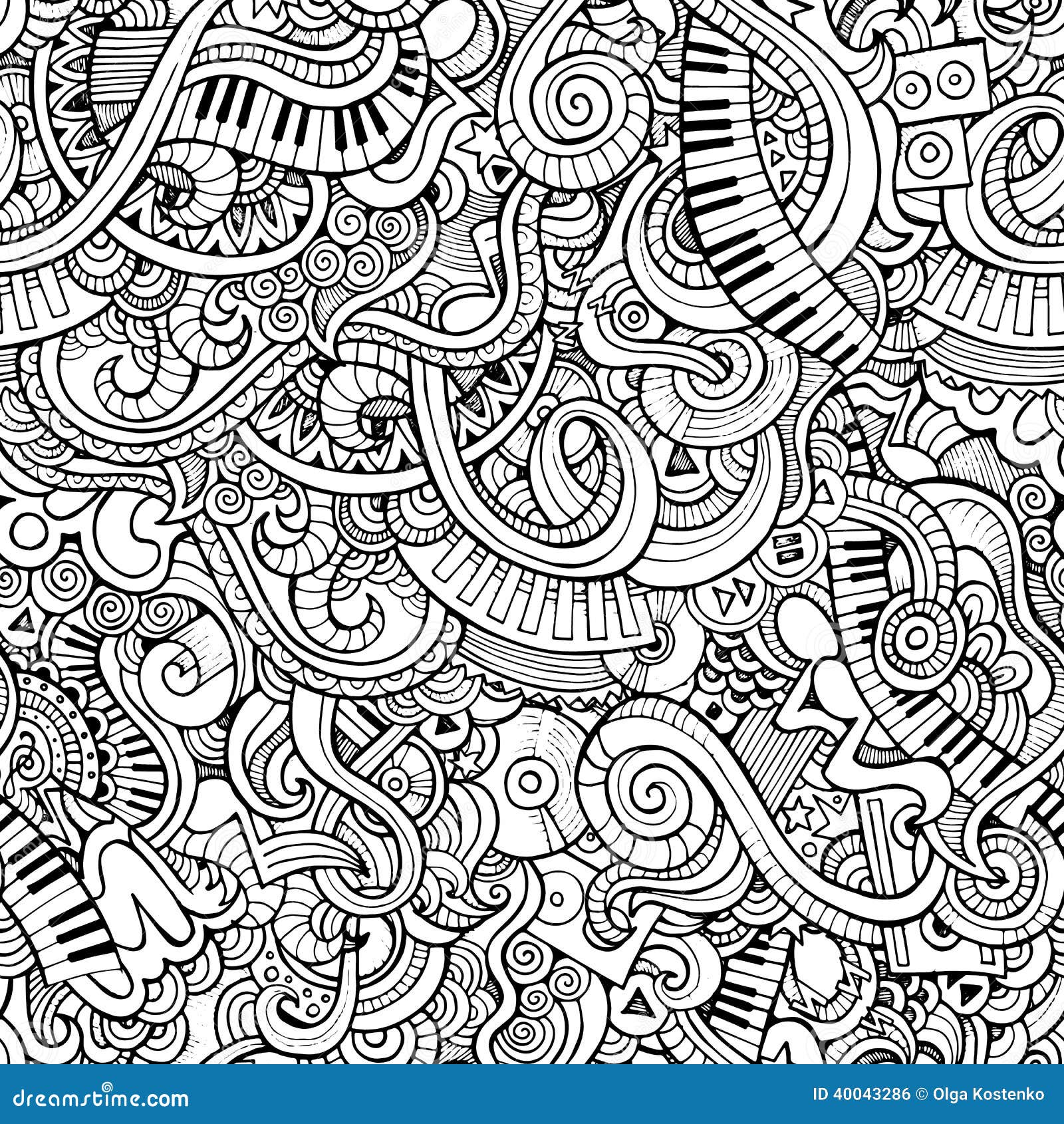 Music pattern stock vector. Illustration of object, lettering - 40043286