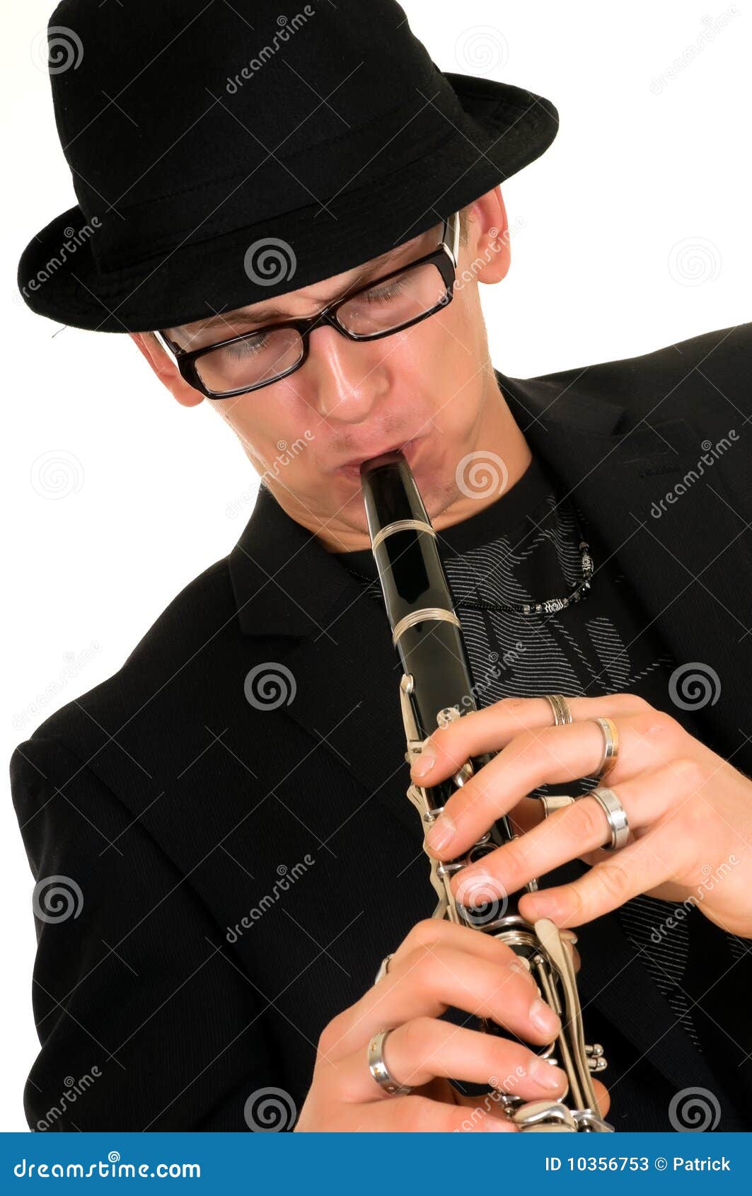 Music performer, clarinet stock image. Image of playing - 10356753