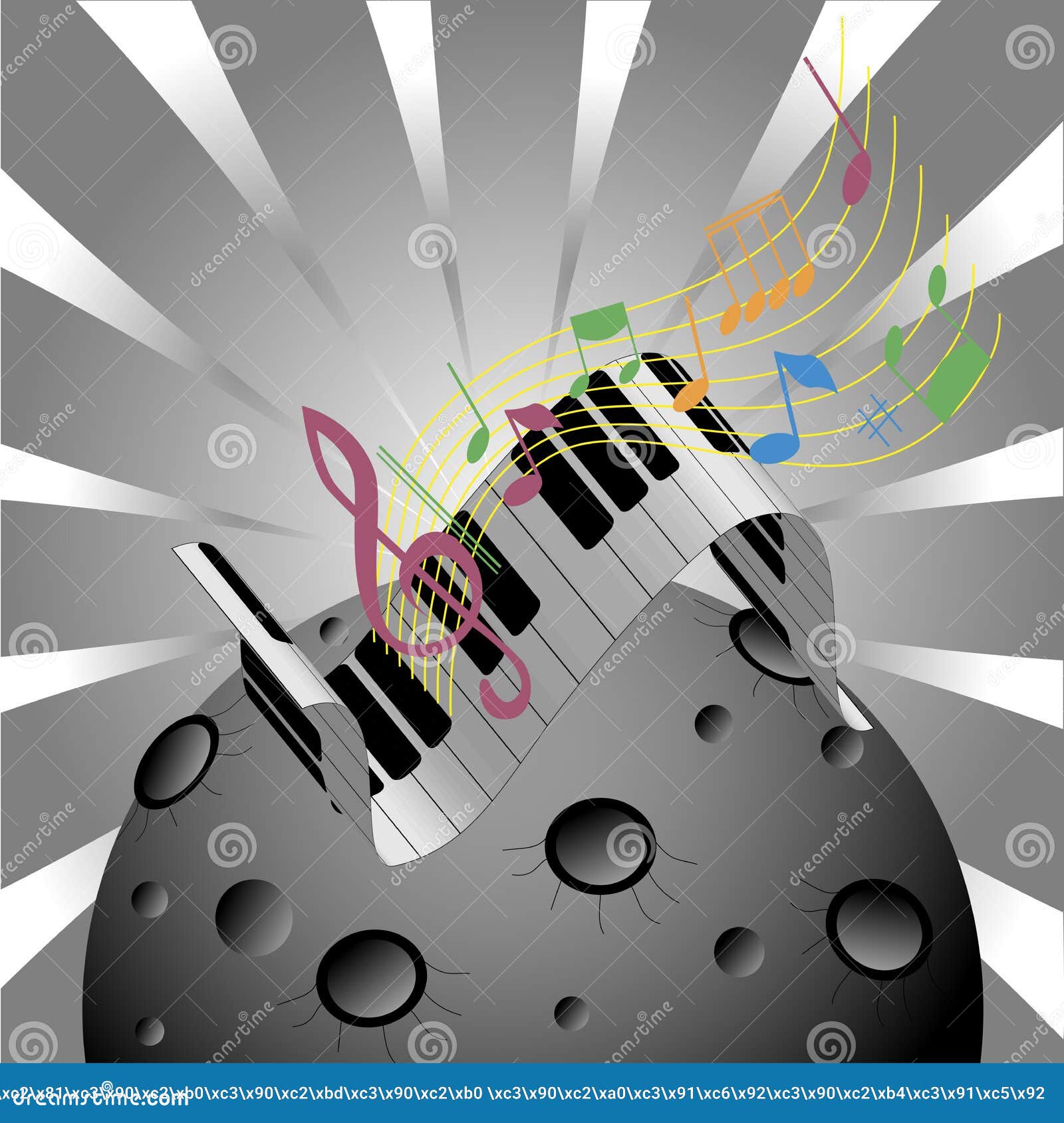 Music planet stock vector. Illustration of flowing, colors - 49741308