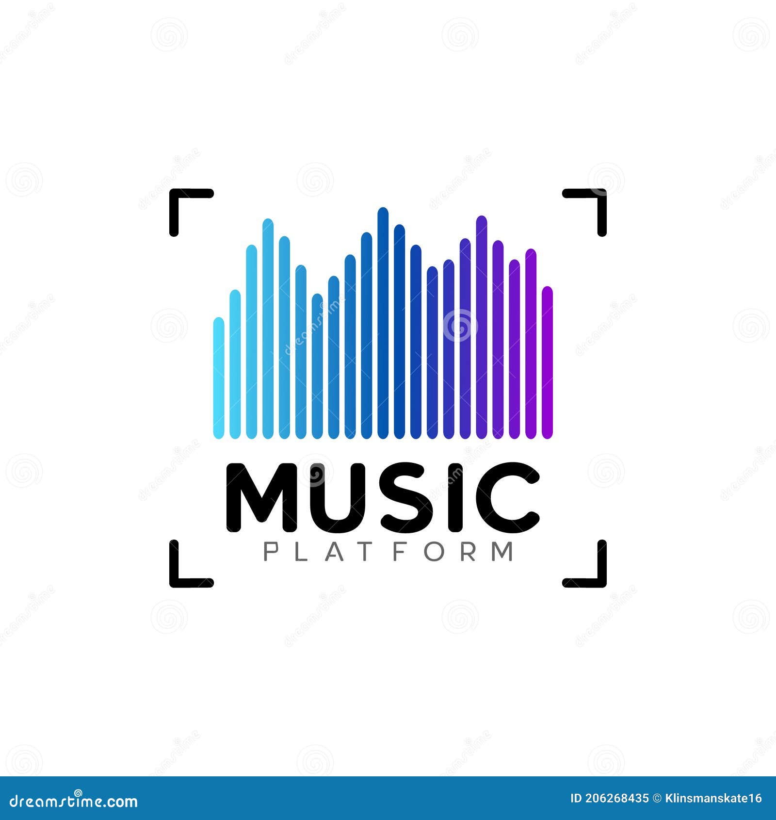 Music Platform Logo Template Design Isolated on White Background Stock ...