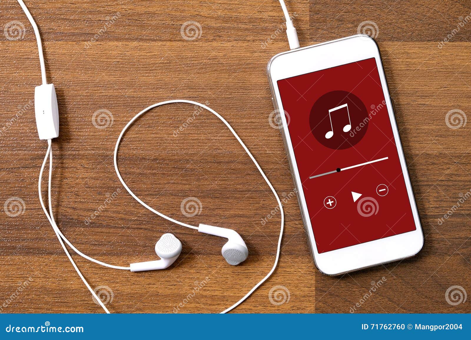 Music Play Application on Smart Phone Stock Photo - Image of interface ...