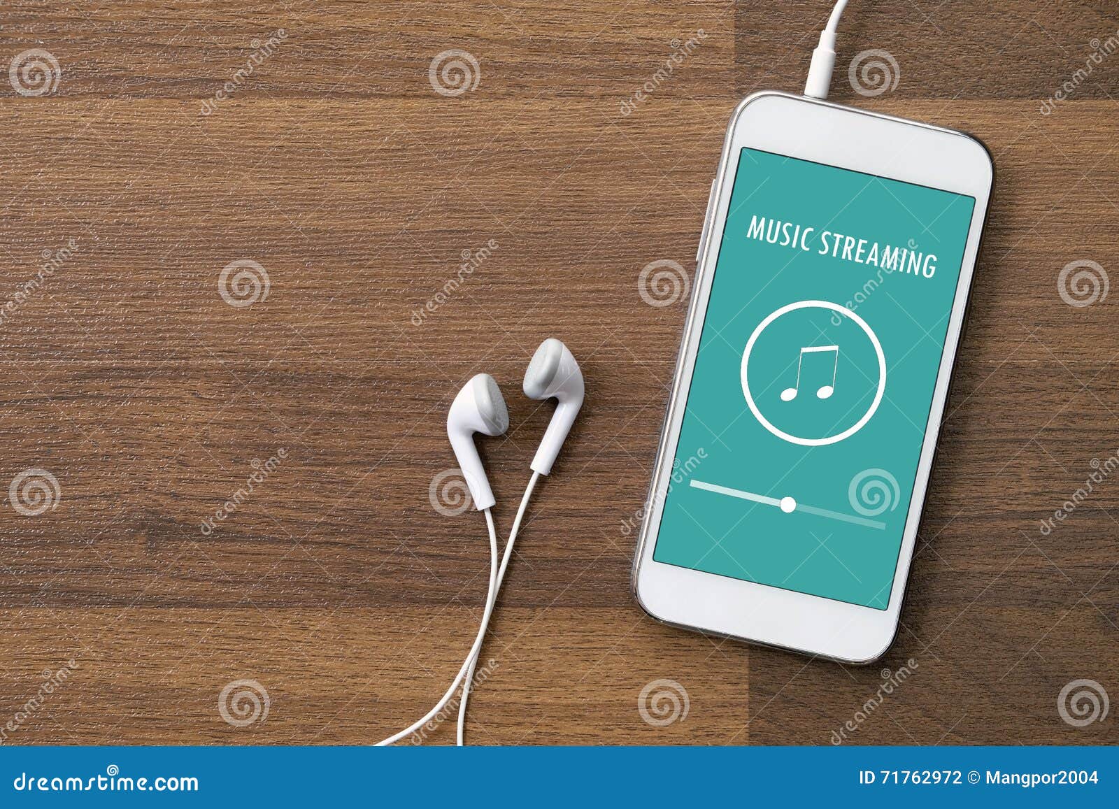 Music Play Application, Streaming, on Smart Phone Stock Photo - Image ...