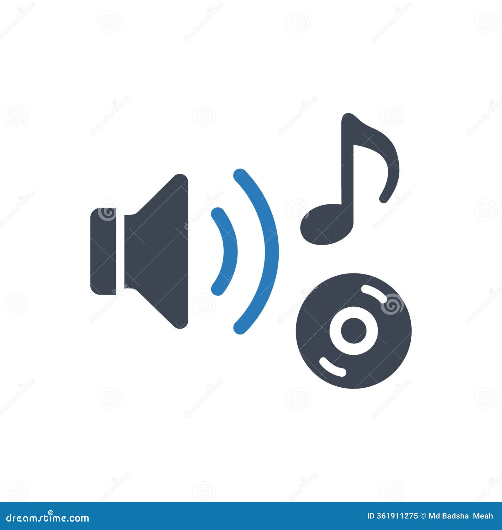 Music Playback Speaker Icon Stock Illustration - Illustration of waves ...