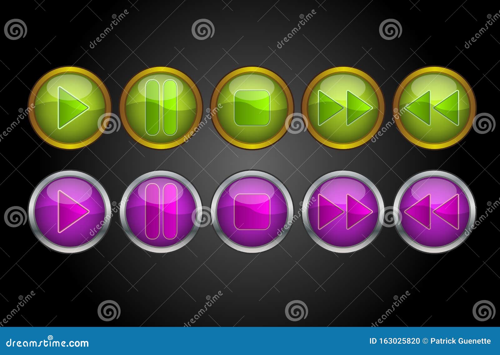 Music Player Buttons, Illustration Stock Vector - Illustration of next ...
