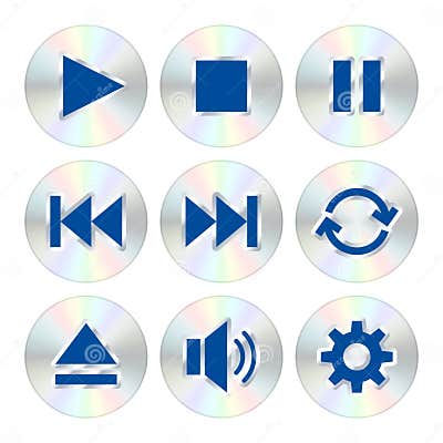 Music player buttons stock vector. Illustration of load - 51532076