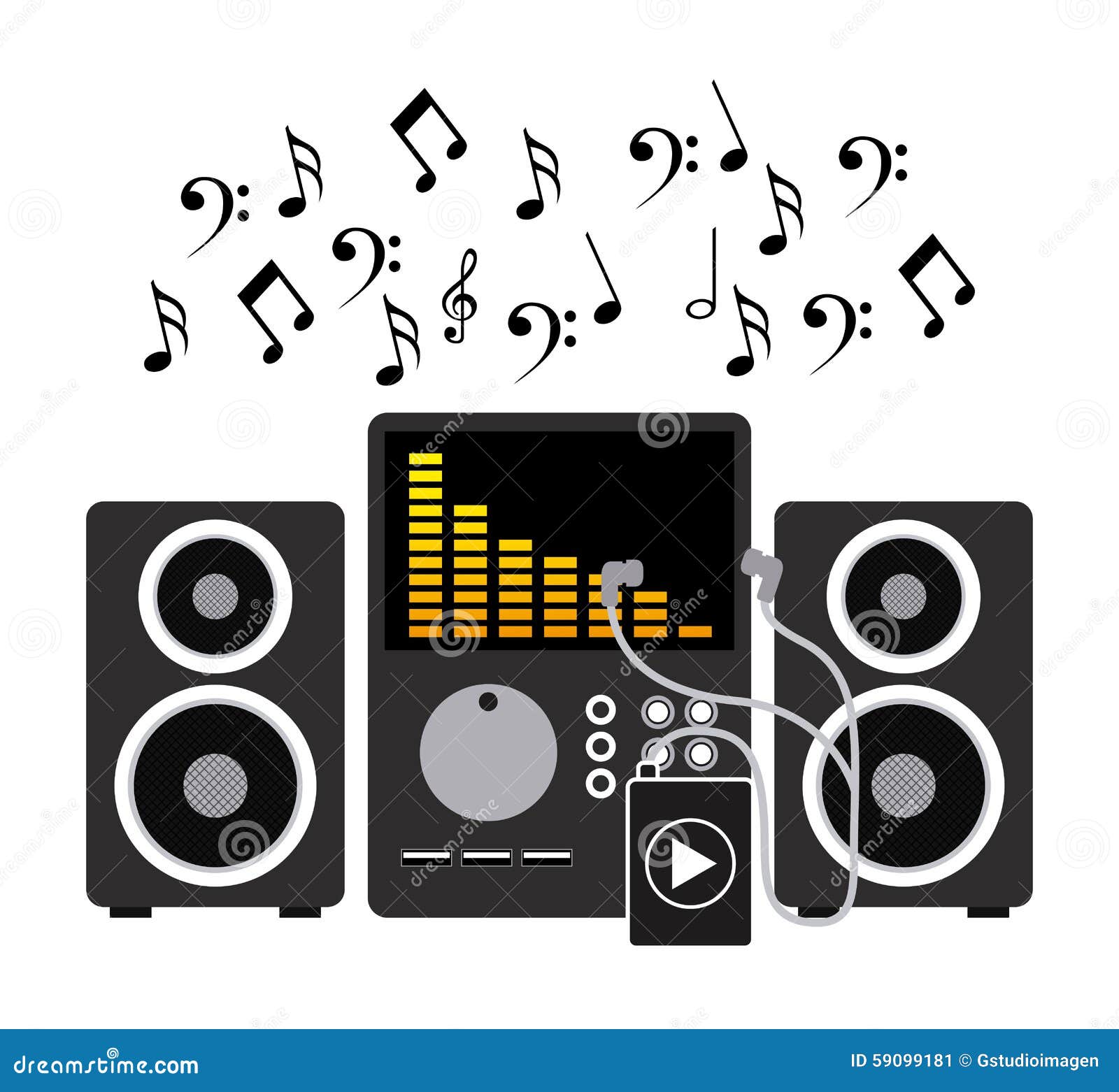 Music player stock vector. Illustration of element, concept - 59099181