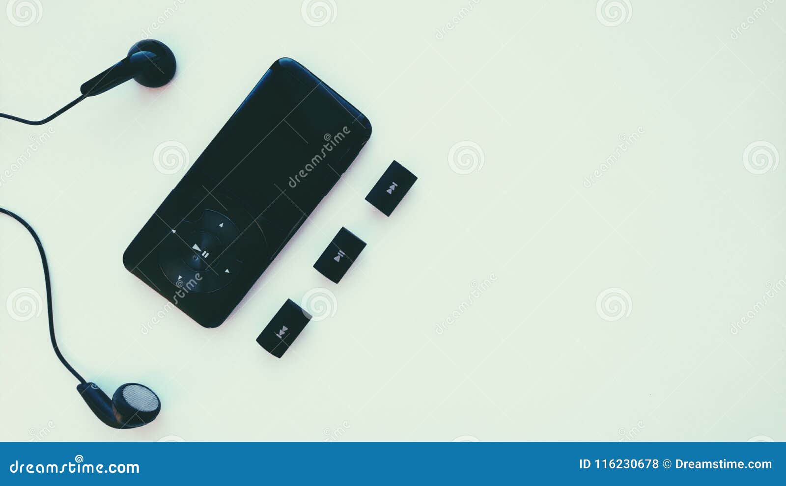 Music Player and Headphones Stock Photo - Image of electronics, player ...