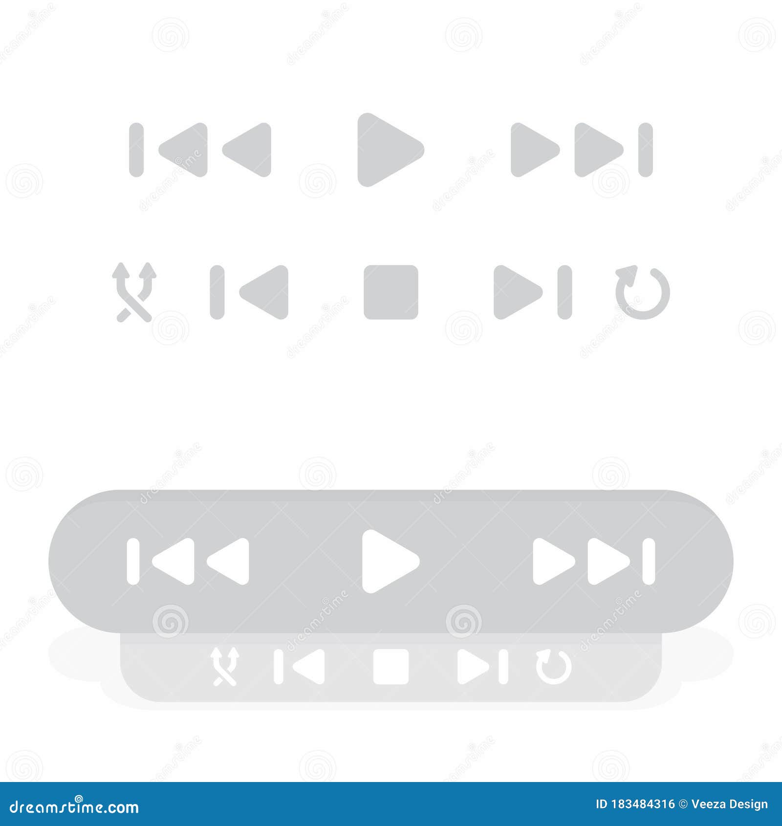 Music Player Icon Compilation with Flat Design Stock Vector ...