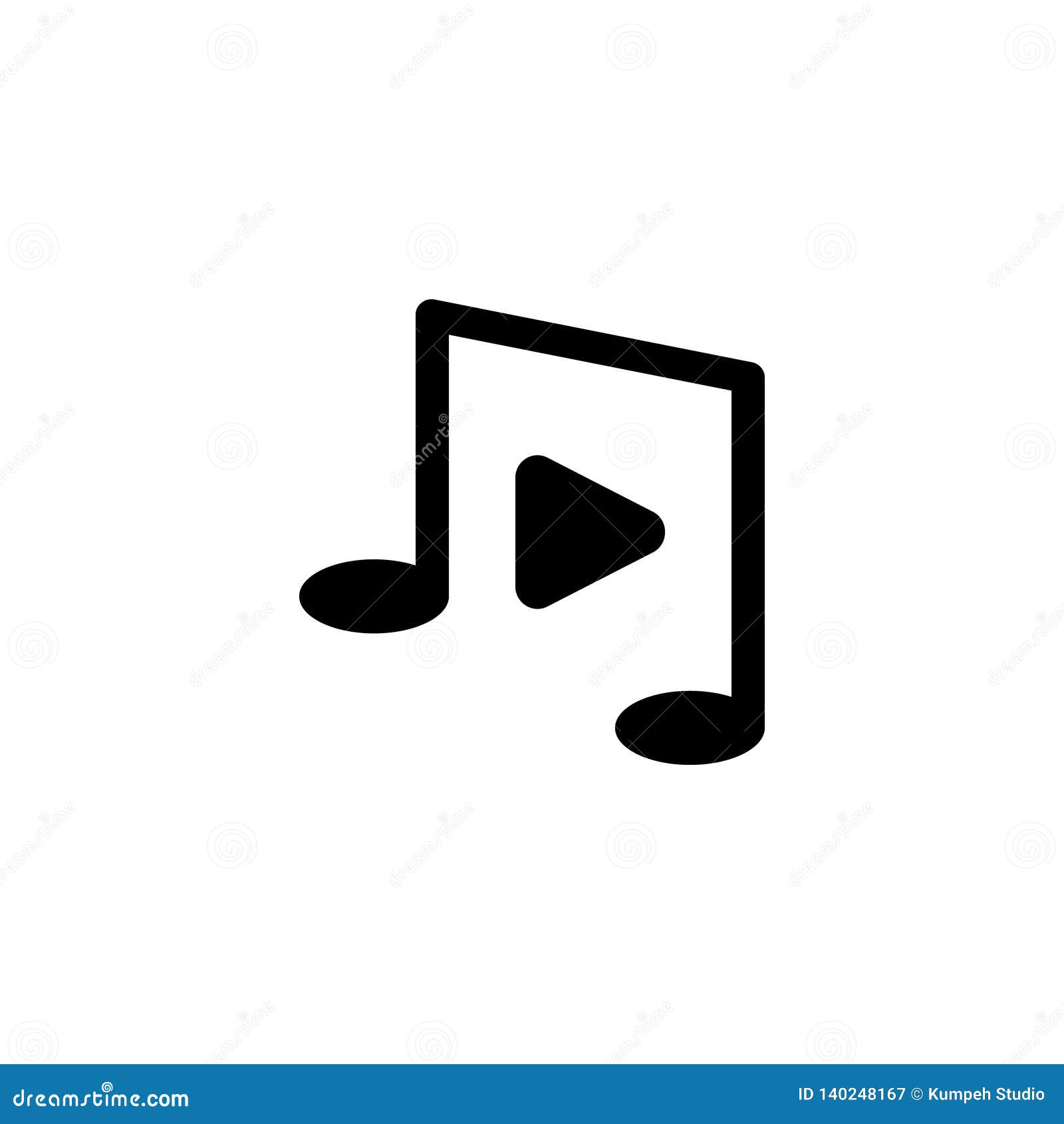 Music Player Icon with Line Style Vector Illustration Stock Vector ...