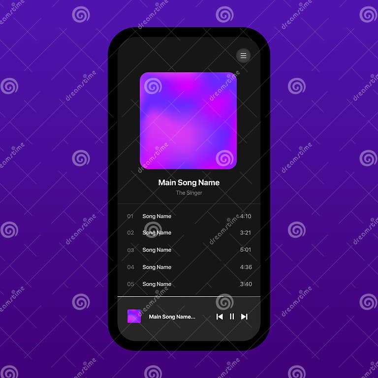 Apple Music Player Interface Design Concept Stock Vector - Illustration ...