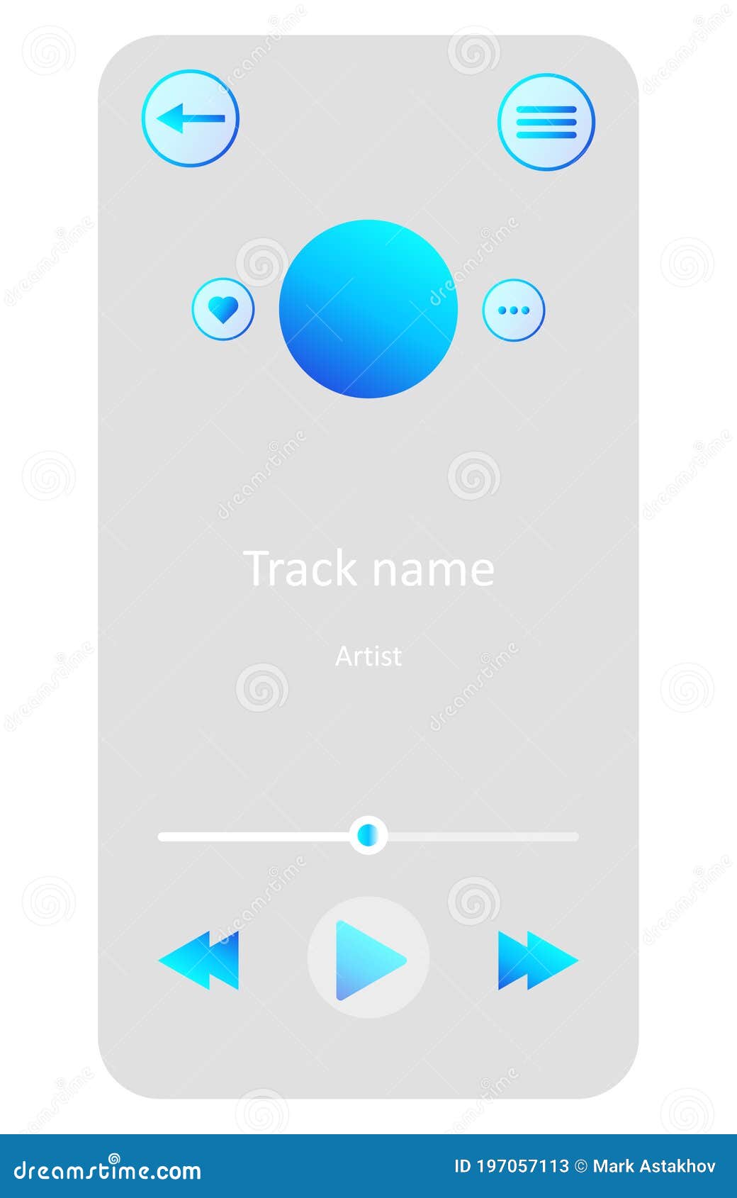 Music Player Interface Vector Icon. Audio Player Design Stock Vector ...