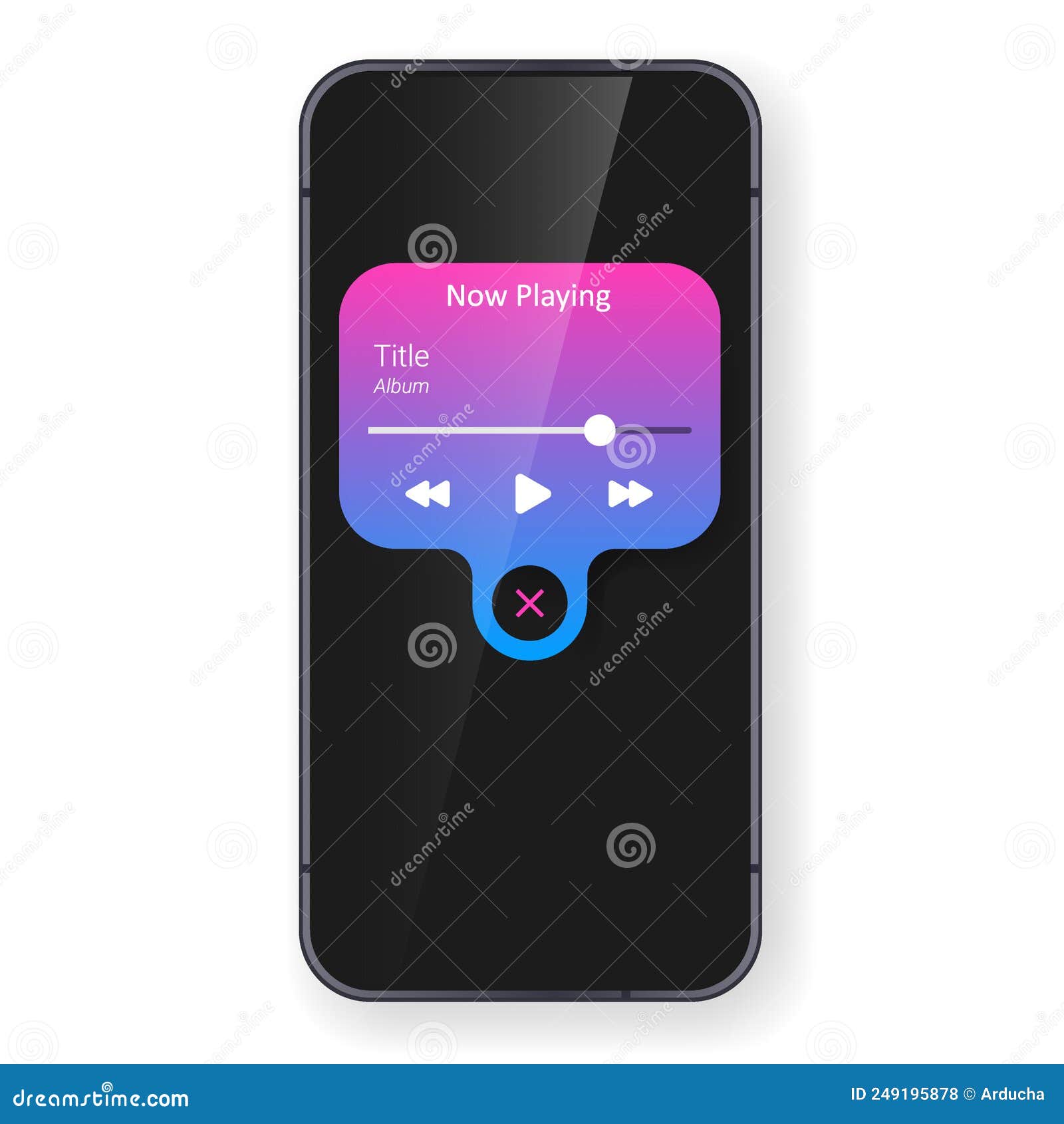 Music Player Now Playing Pop Up Ui Stock Vector - Illustration of ...
