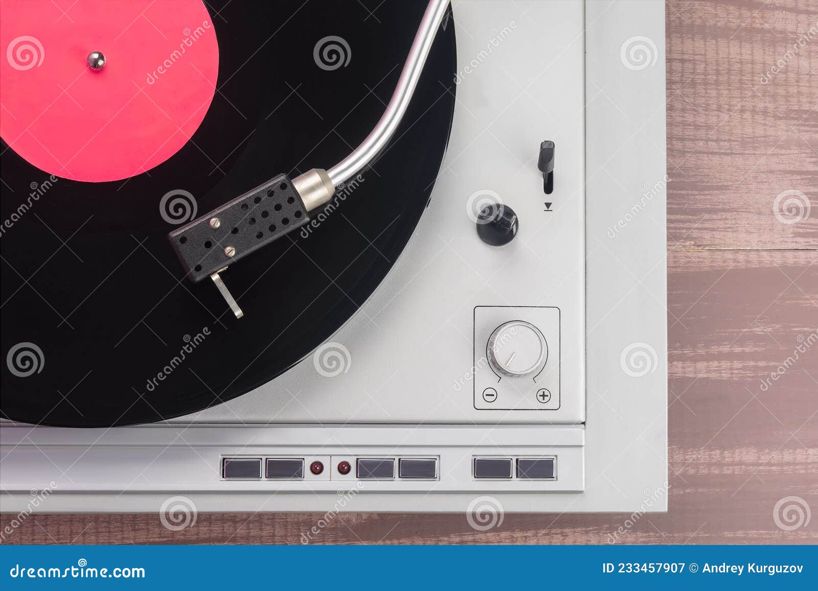 Music Player for Playing Vinyl Record, Top View Stock Image - Image of ...