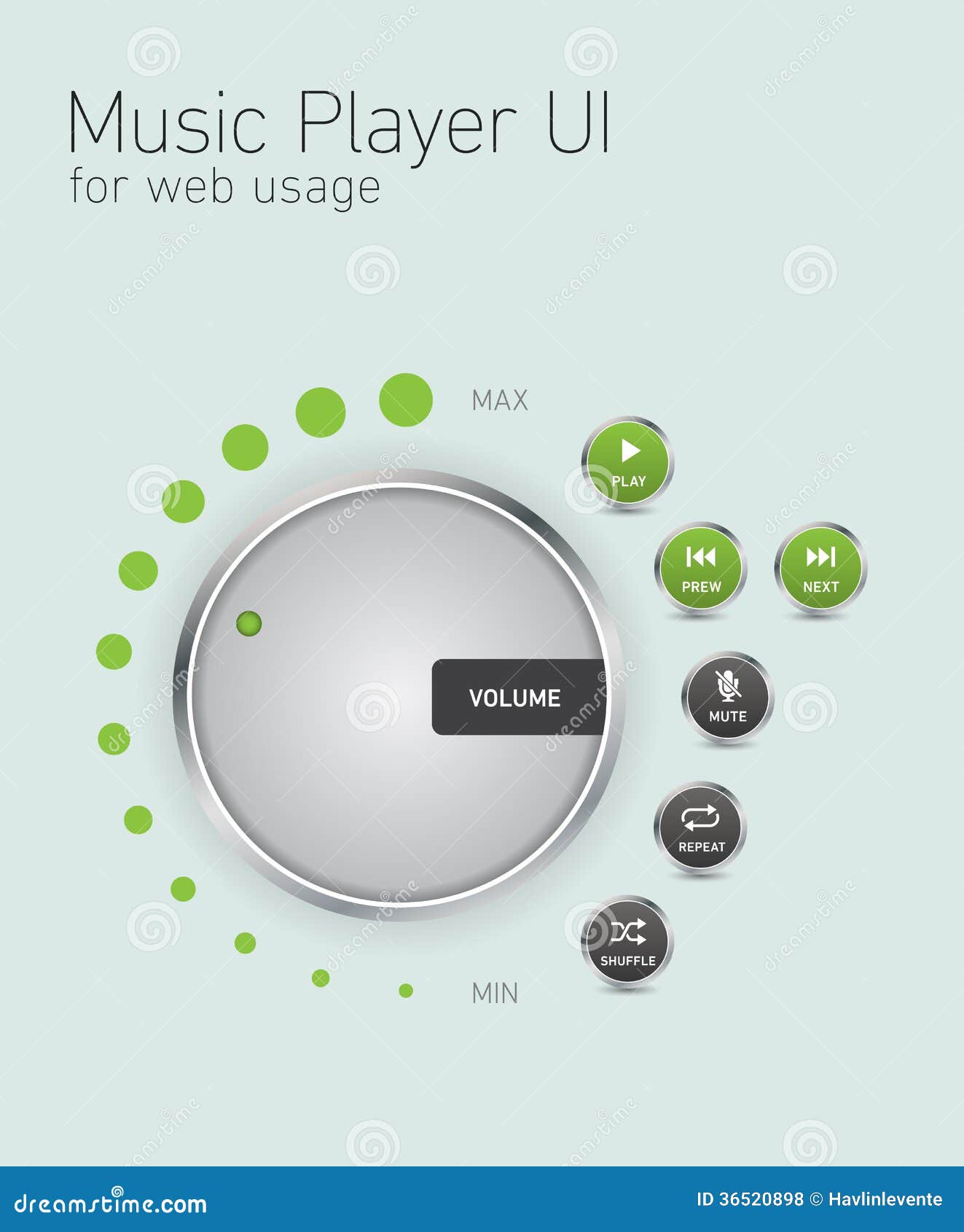 Music Player User Interface for Web Usage Stock Vector - Illustration ...