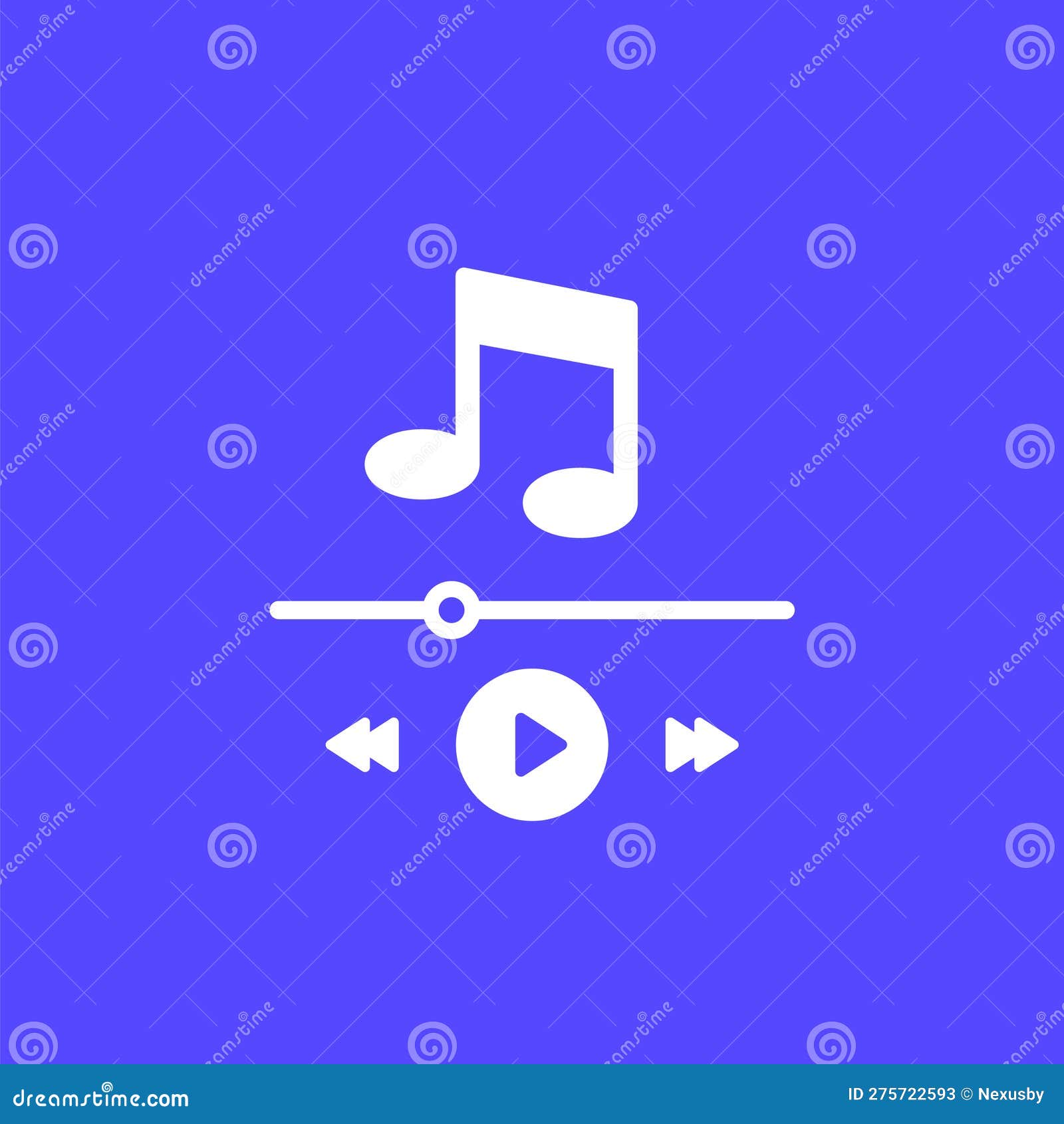 Music Player Vector Design with Play Button Stock Vector - Illustration ...
