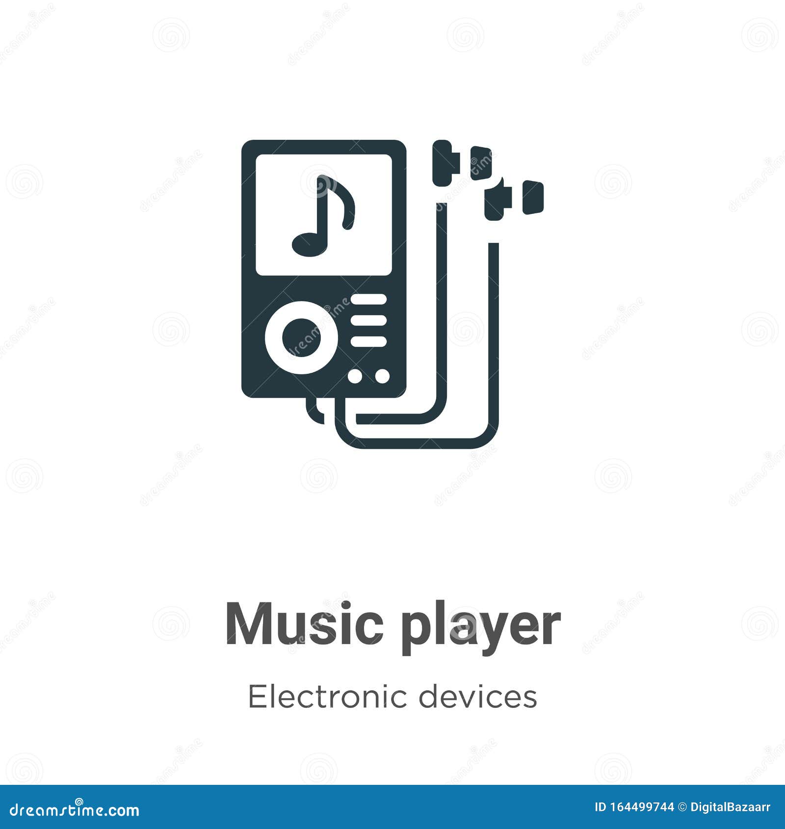 Music Player Vector Icon on White Background. Flat Vector Music Player ...