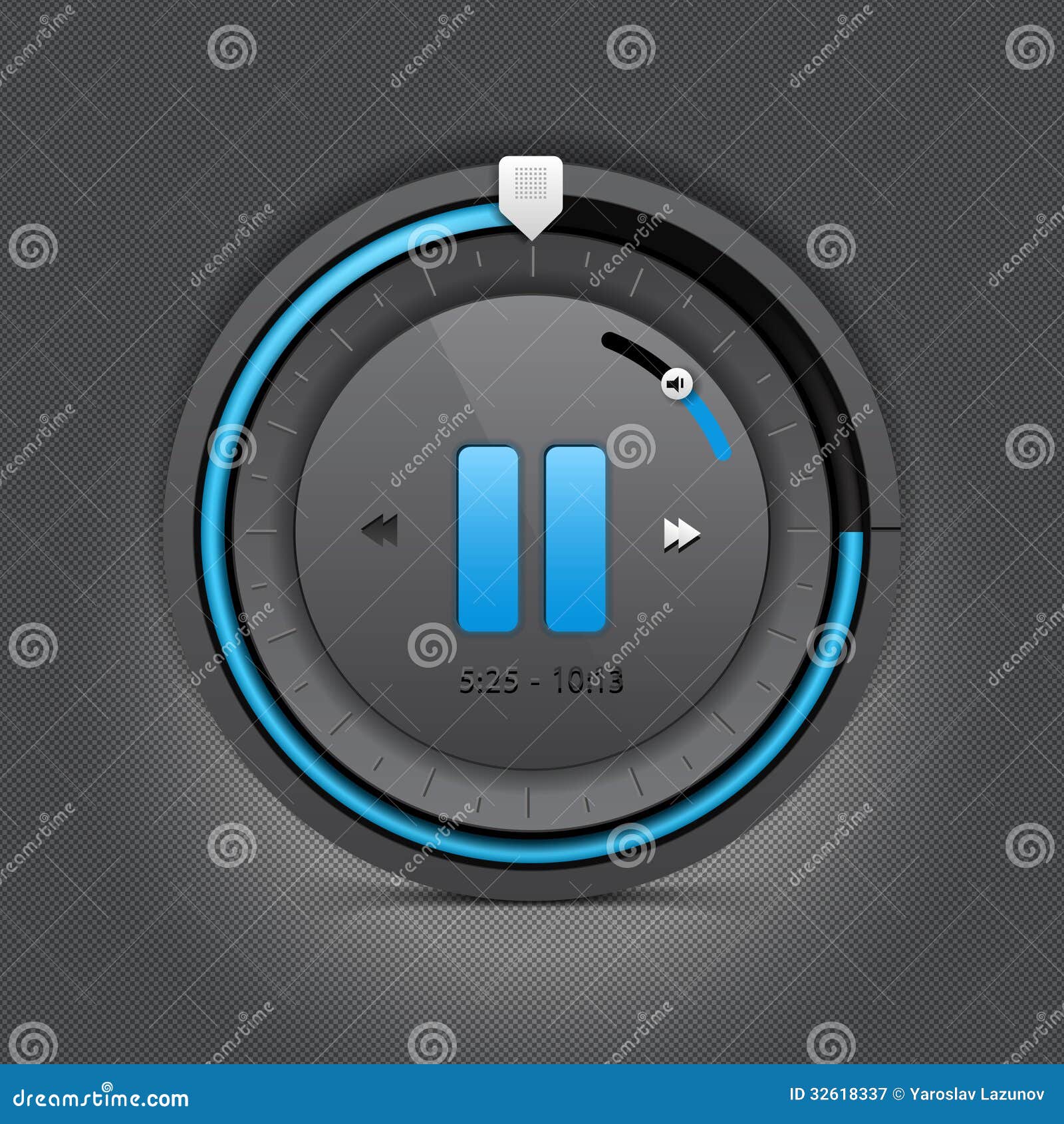 Music Player stock vector. Illustration of round, music - 32618337