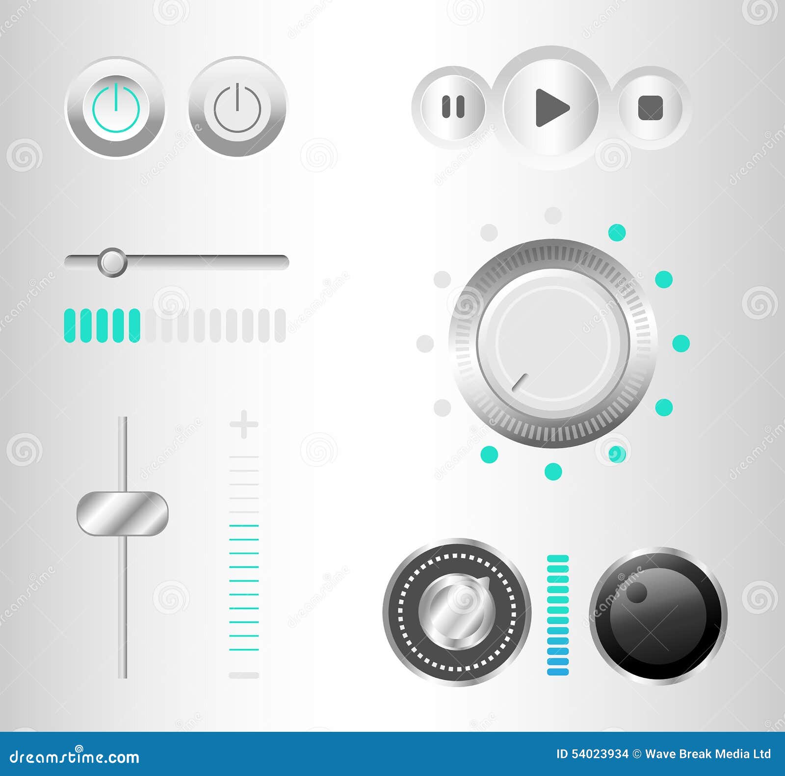 Music Playing Interface Vector Stock Vector - Illustration of stop ...