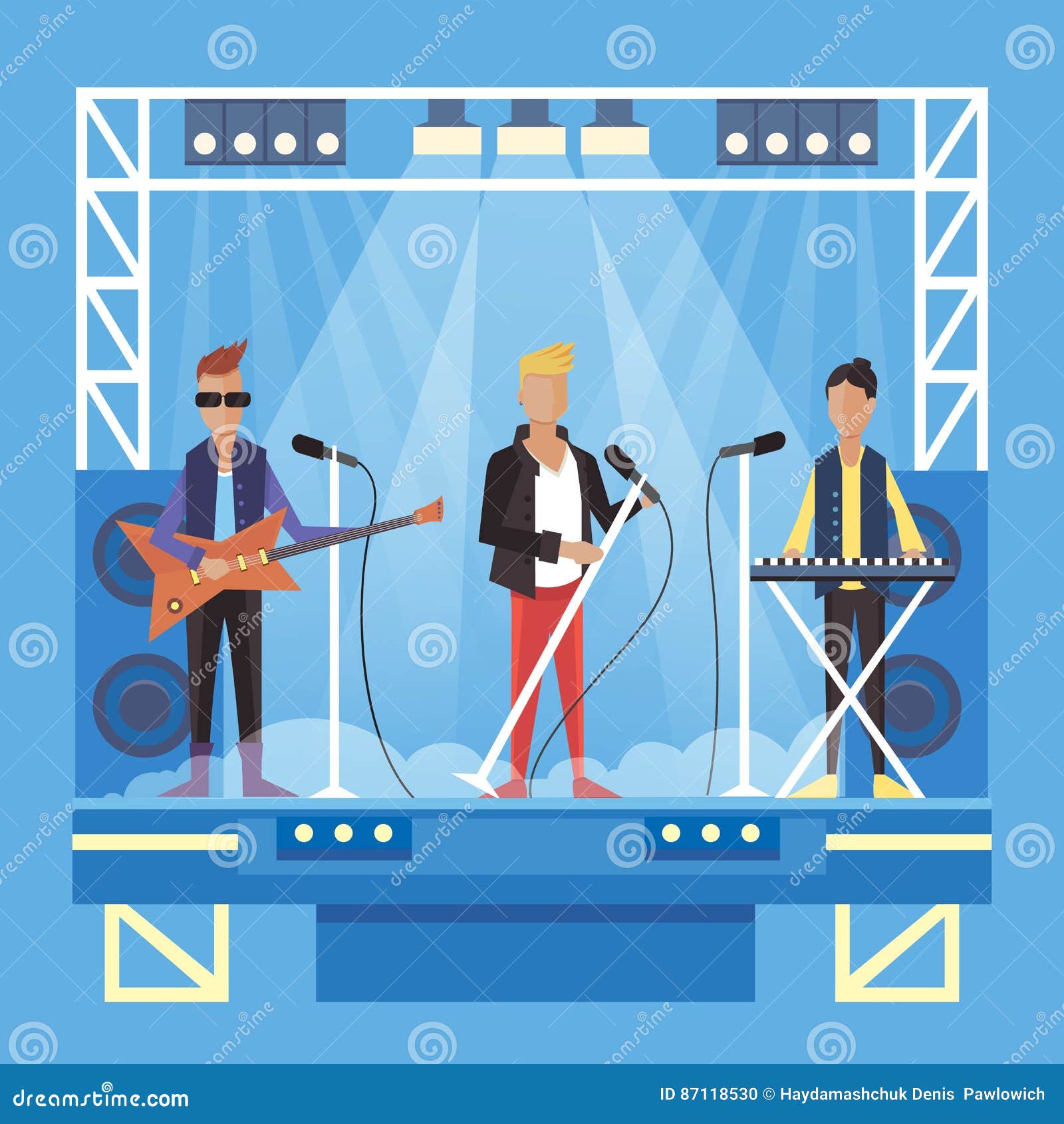 Music Pop or Rock Group Vector Cartoon Illustration Stock Vector ...