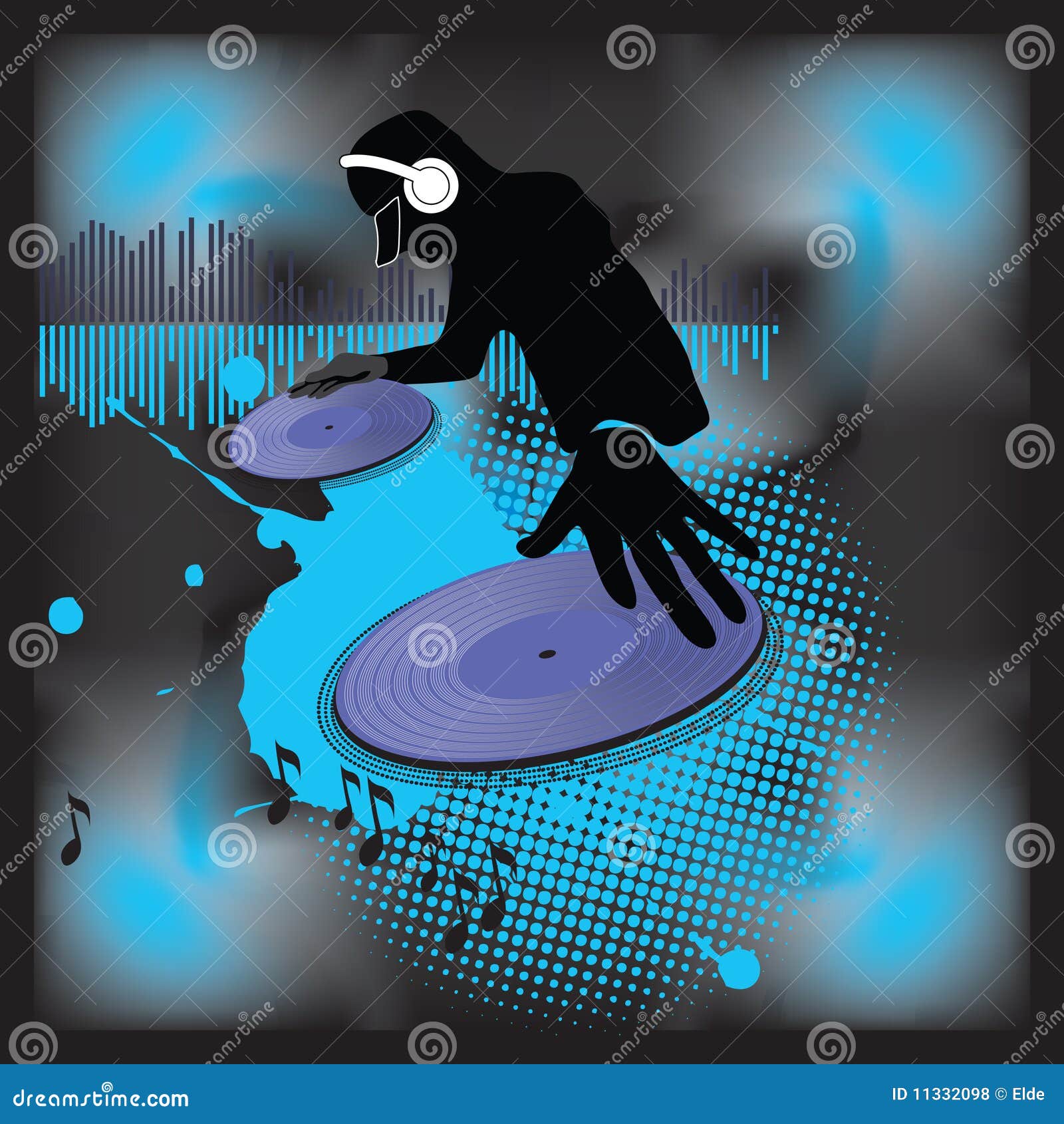 Music poster.DJ turntable stock vector. Illustration of stylistic ...