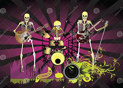 Music poster;Skeleton stock vector. Illustration of colorful - 13524521