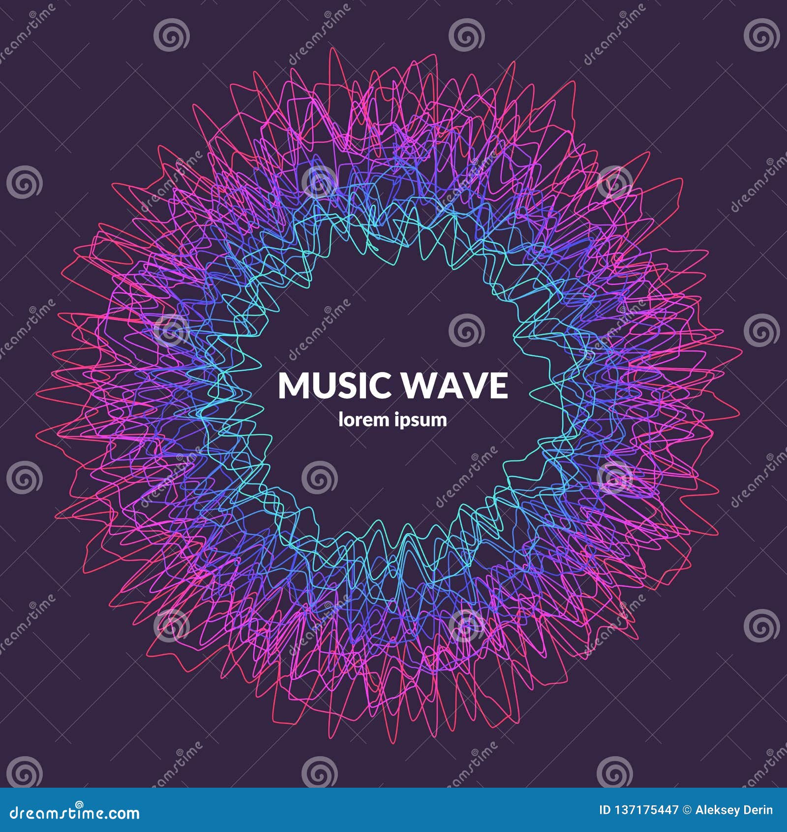 Music Poster. Vector Abstract Background with a Colored Dynamic Waves ...