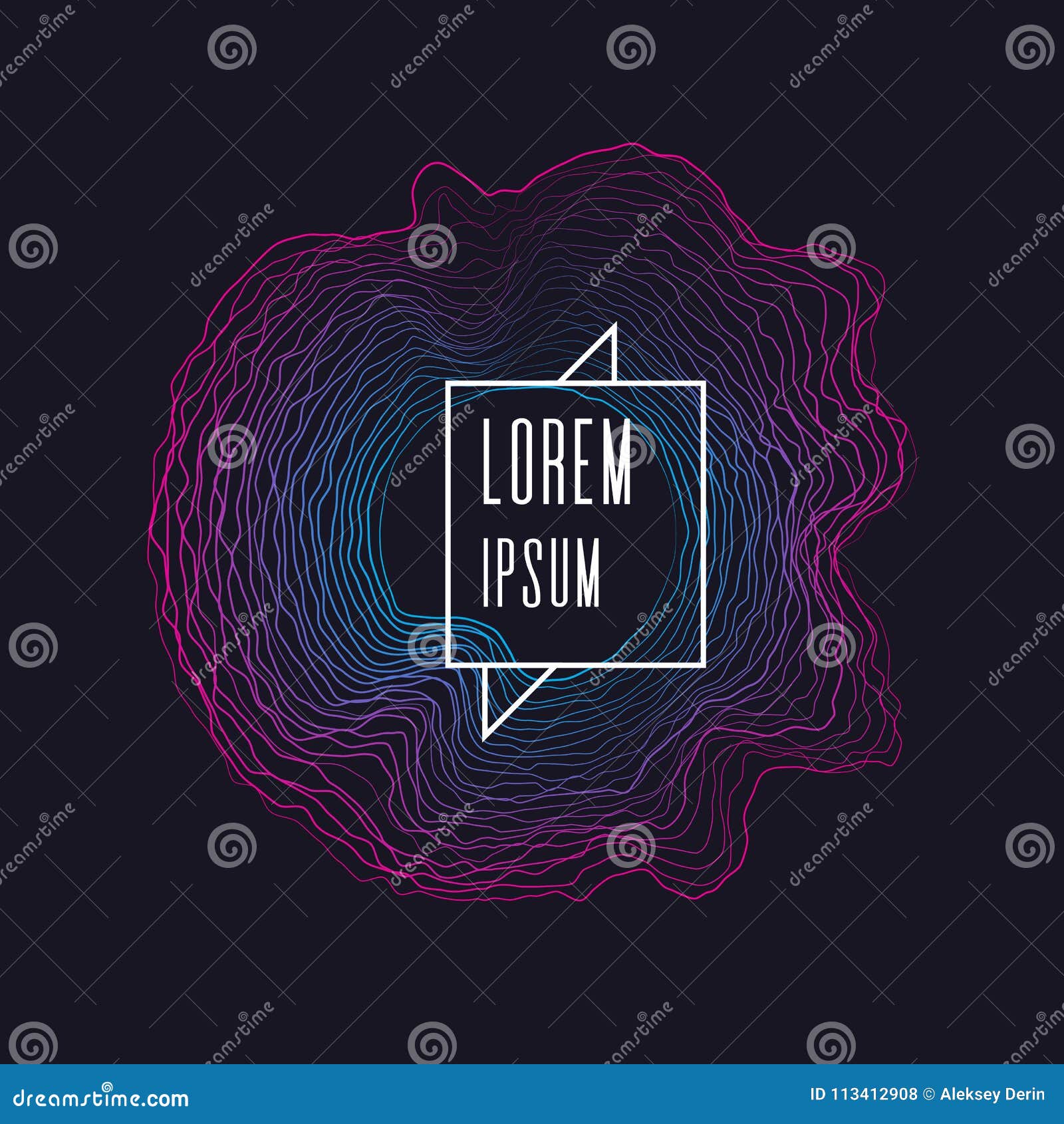 Music Poster. Vector Abstract Background with a Colored Dynamic Waves ...