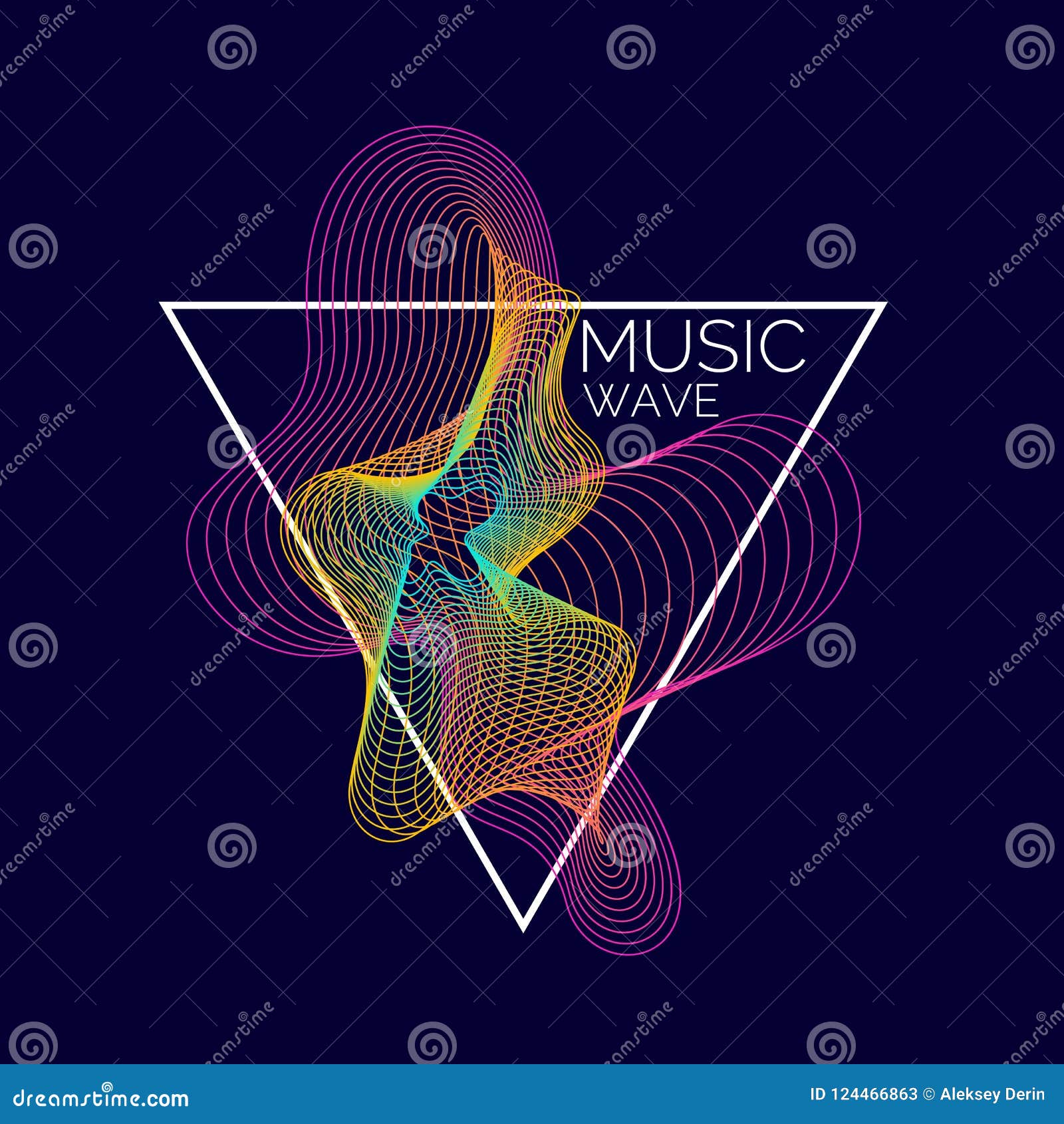 Music Poster. Vector Abstract Background with a Colored Dynamic Waves ...