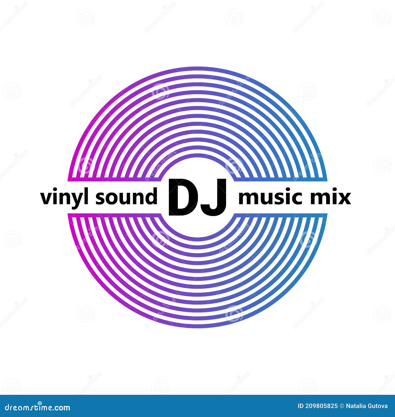 Music Poster with Vinyl Record. Music Disc Logo. Isolated Vector. Stock ...