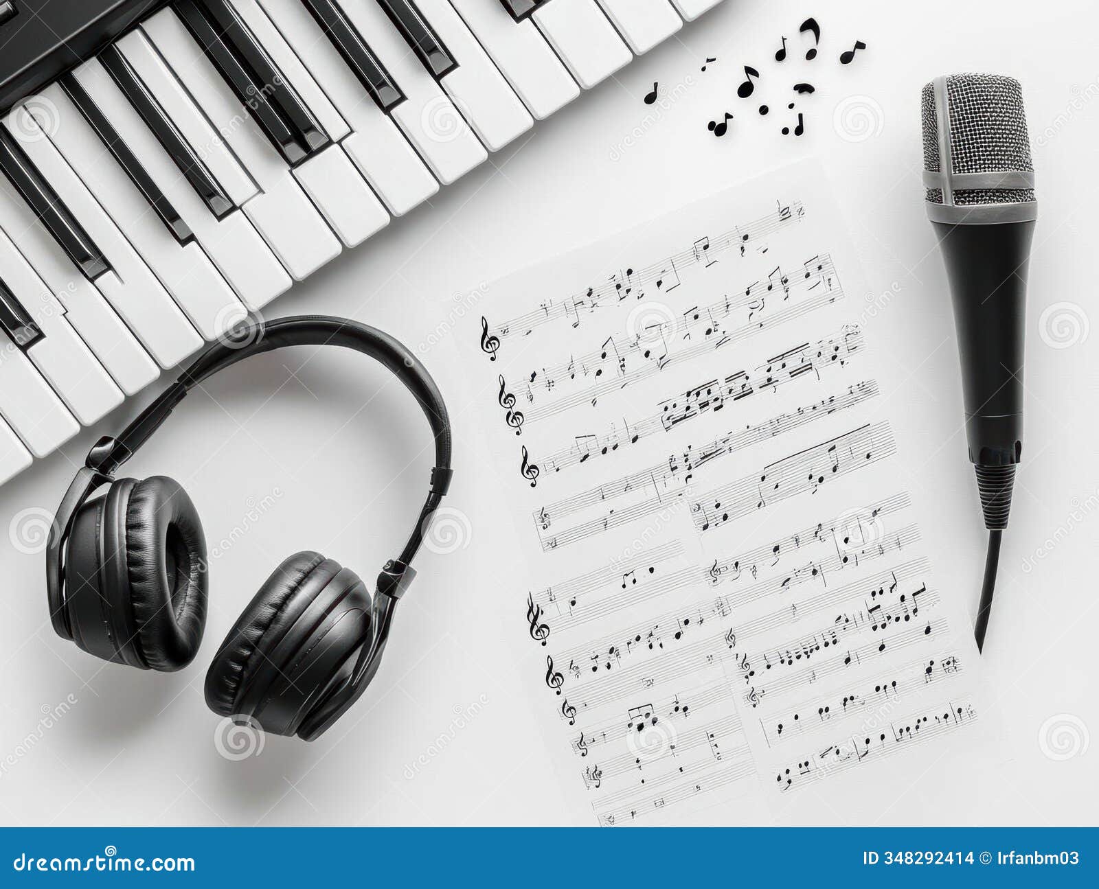 Music Production Essentials, Keyboard, Headphones, Microphone, and ...