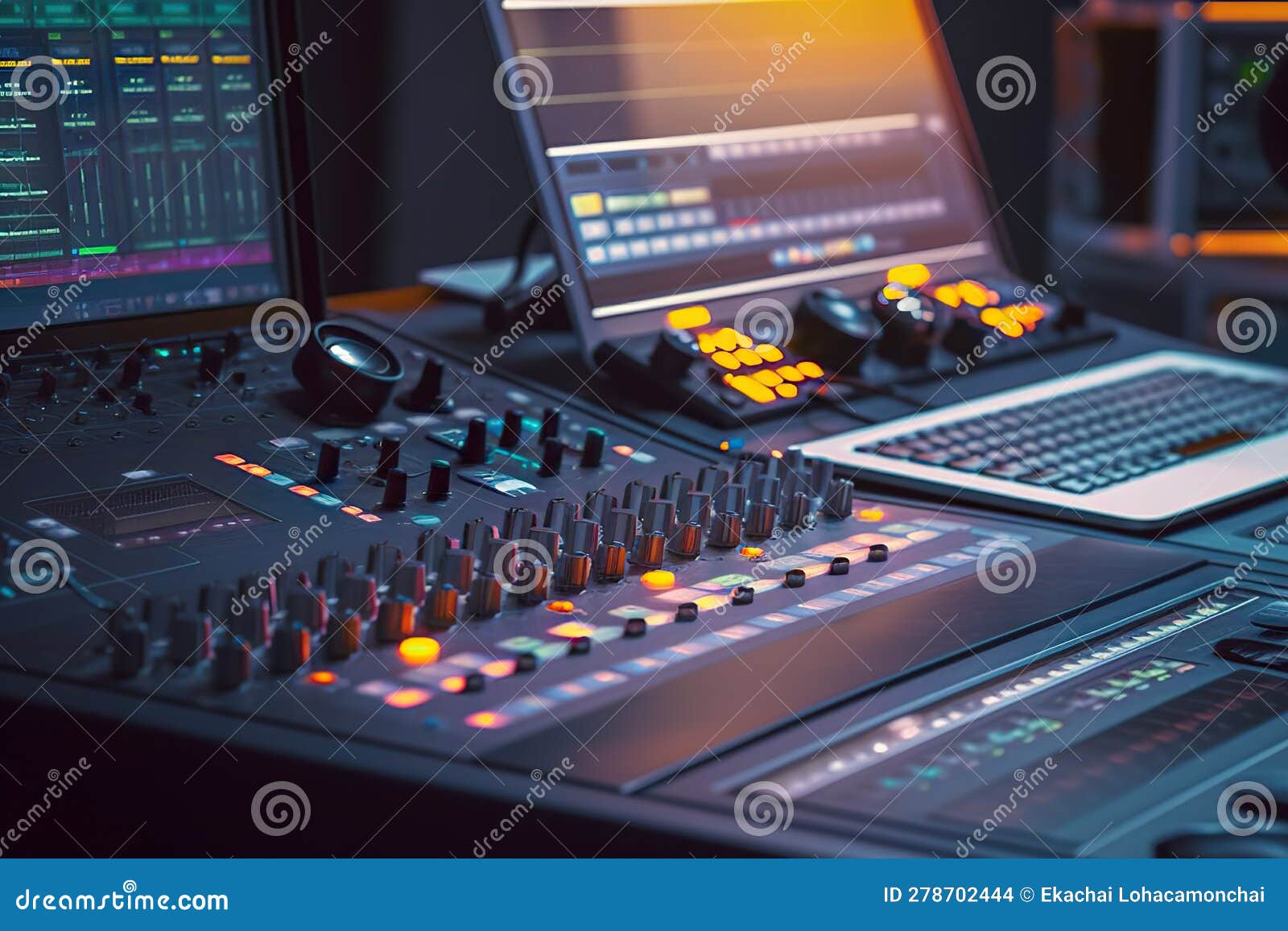 Music Production Modern Studio Control Desk with Powerful Audio ...