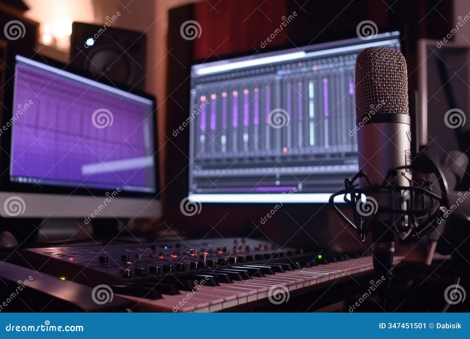 Professional Music Recording Studio Setup at Home Stock Image - Image ...
