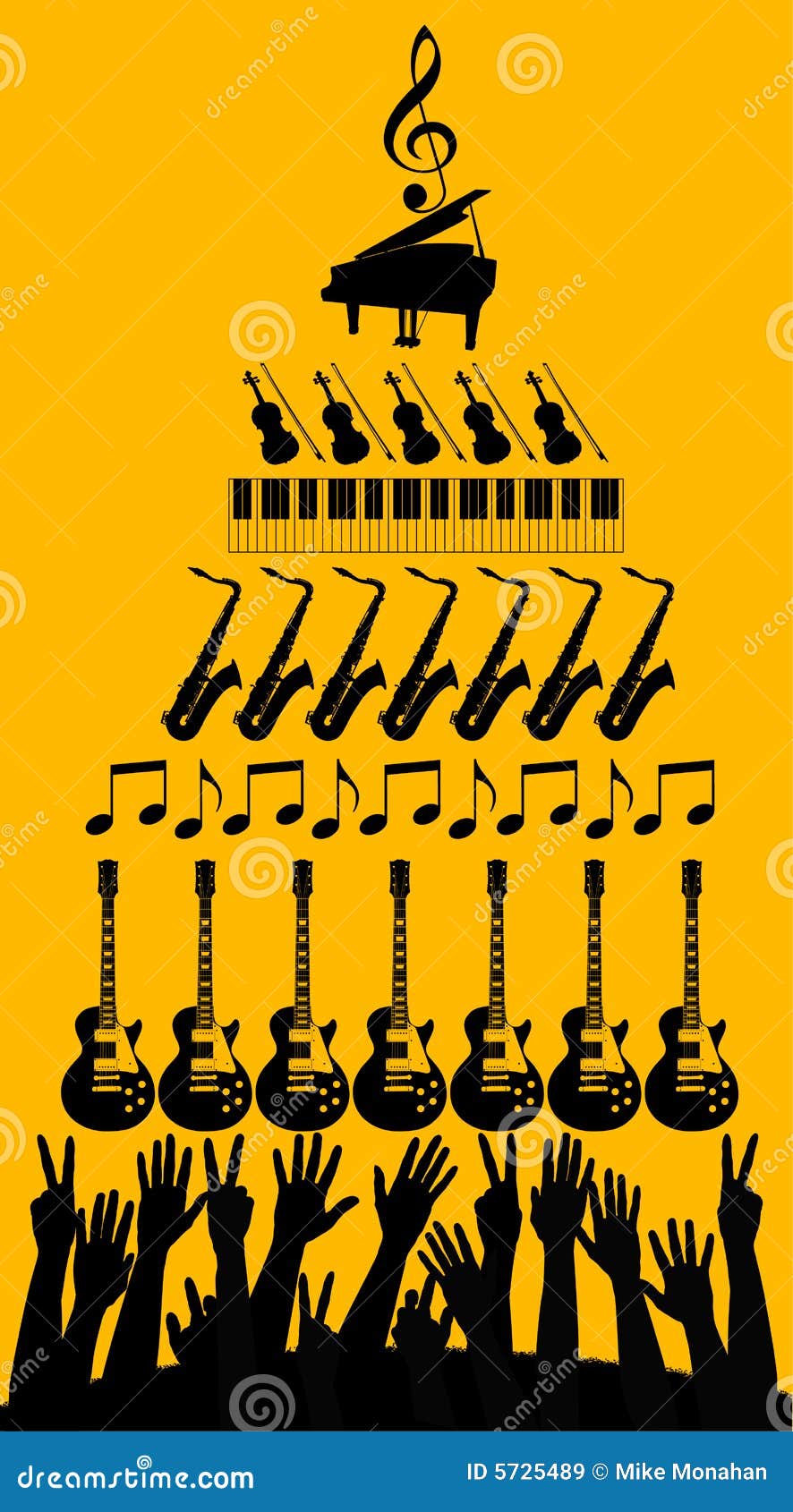 Music pyramid stock vector. Illustration of musical, icons - 5725489