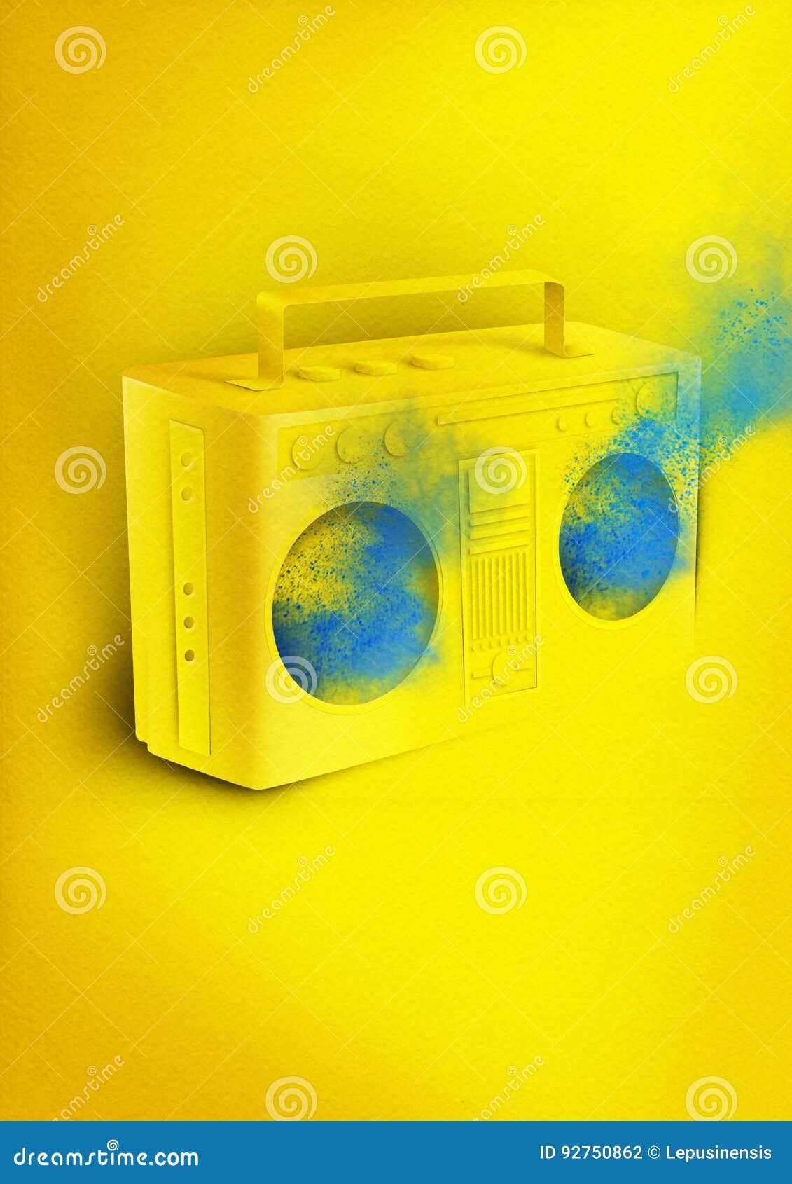 Music Radio Make of Paper Craft Stock Illustration - Illustration of ...